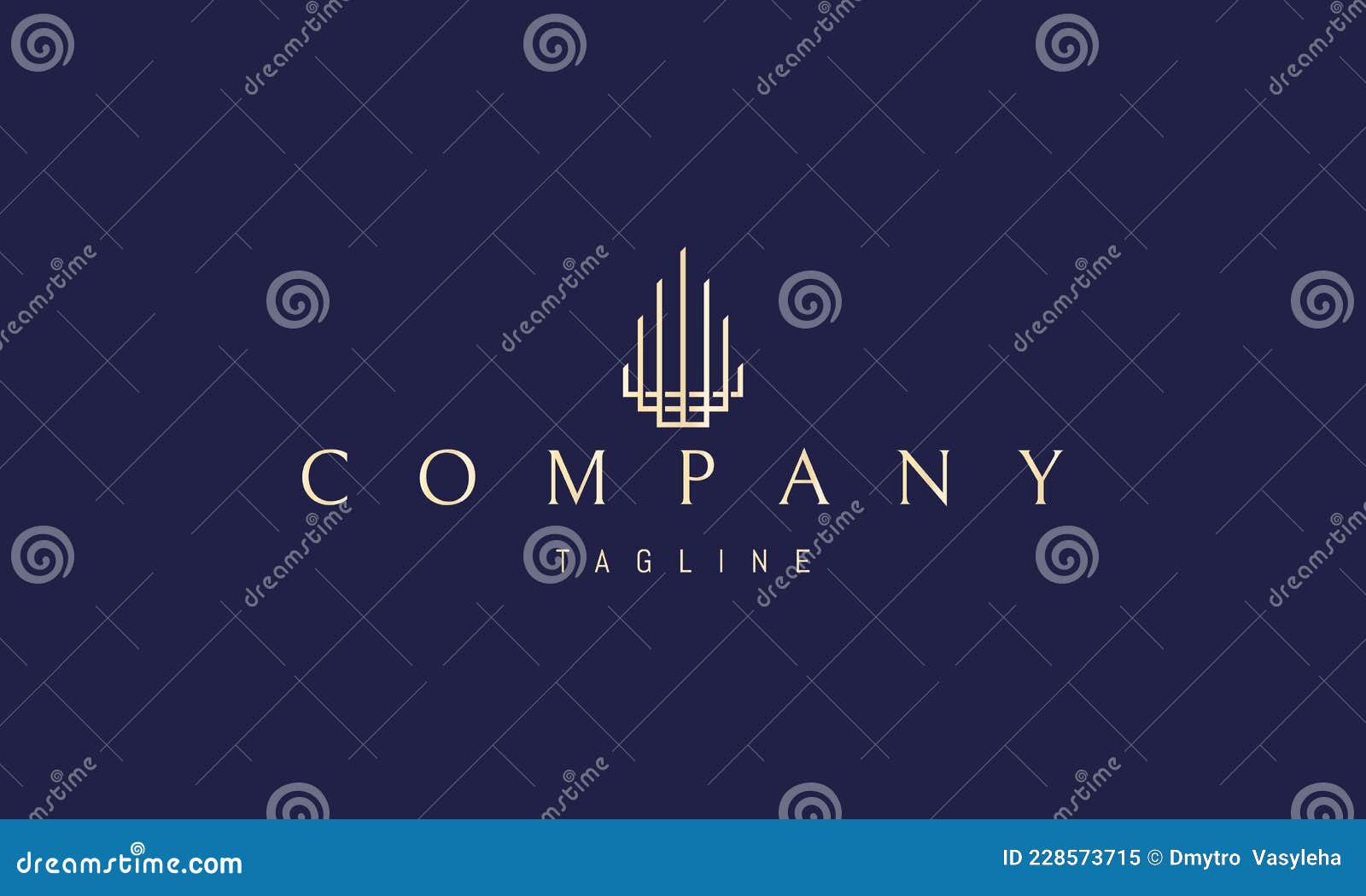 Vector Golden Logo on Which an Abstract Image of an Architectural ...