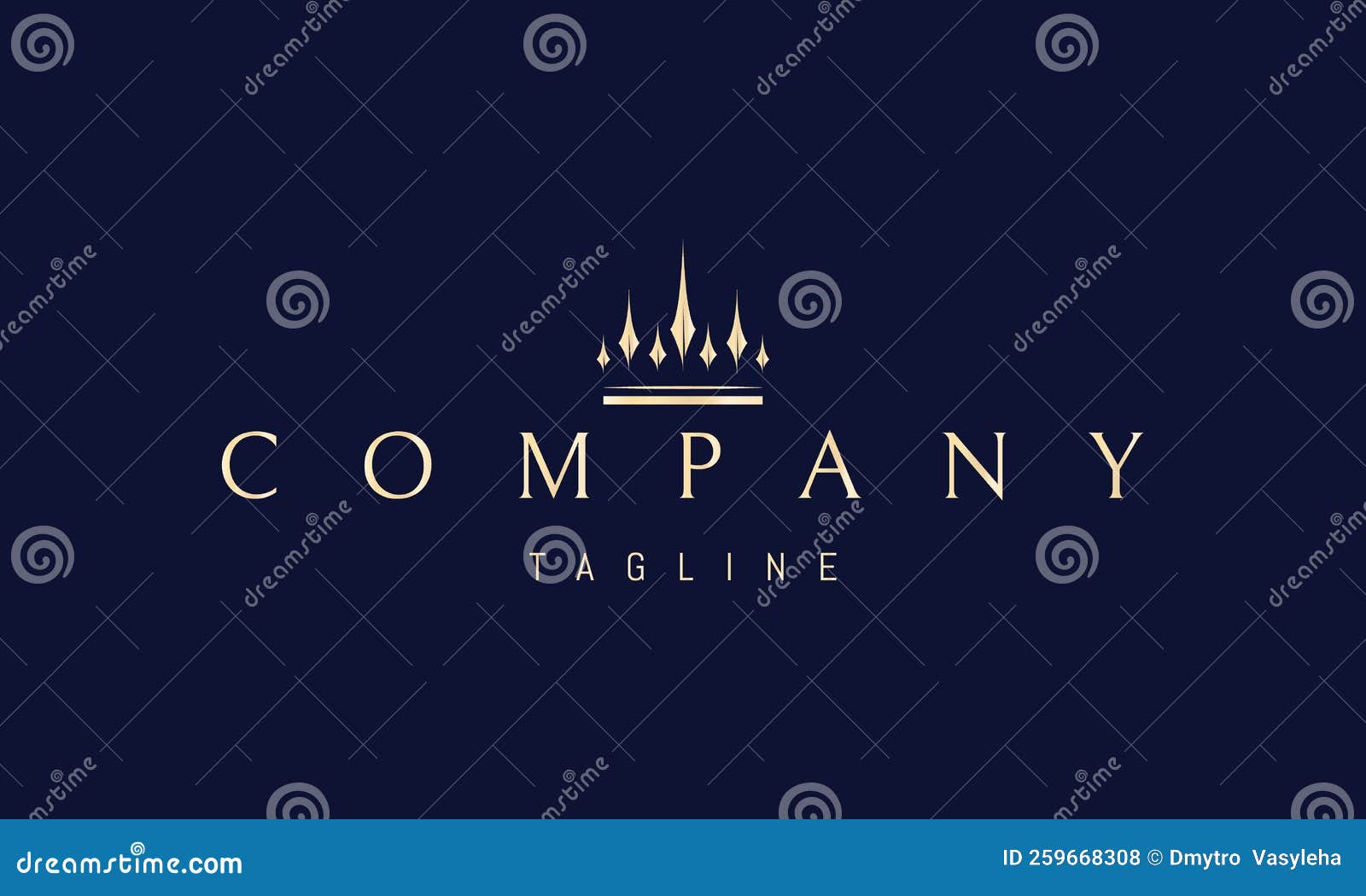 Vector Golden Logo on Which an Abstract Image of a Crown of Arrowheads ...