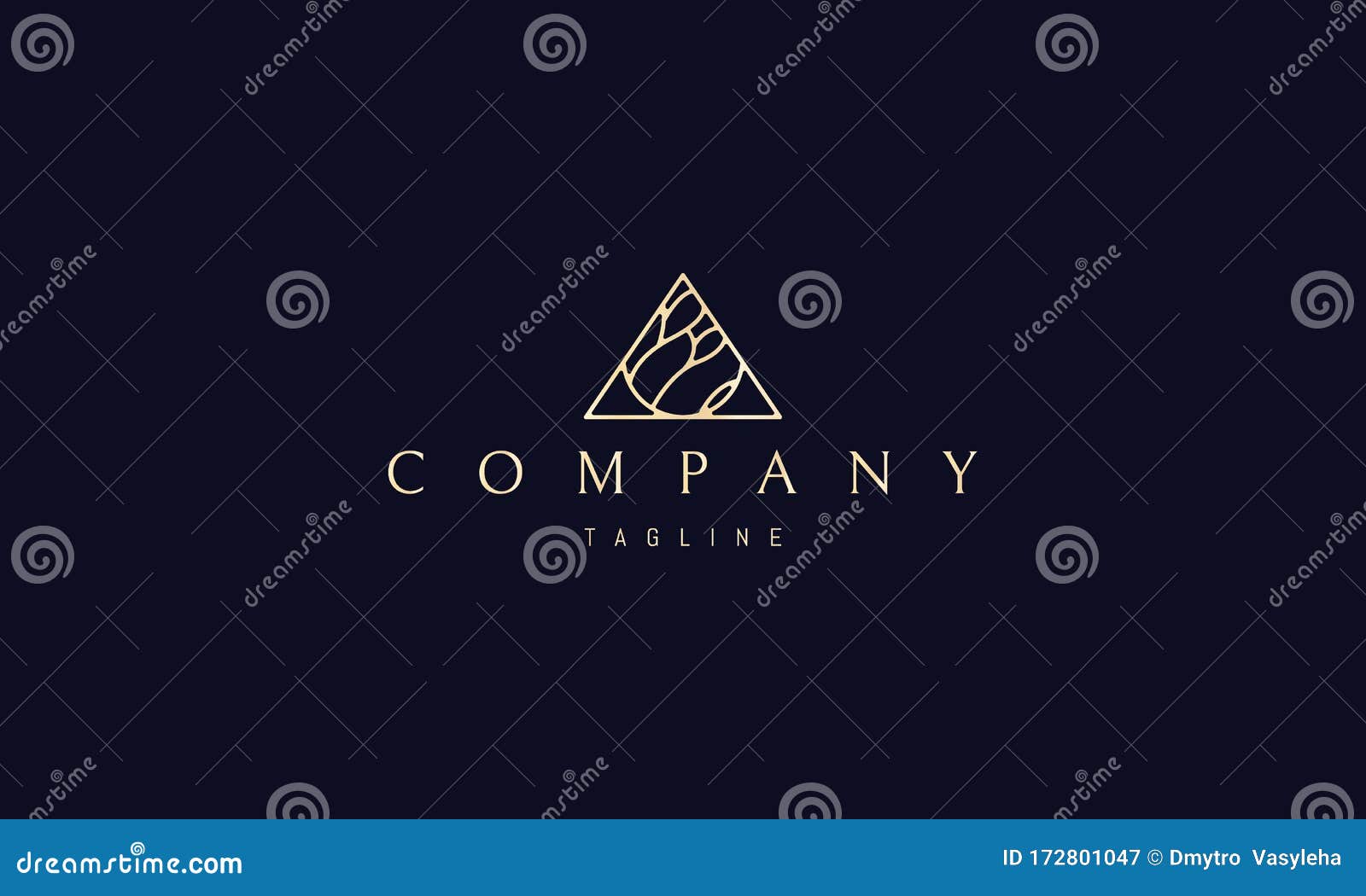 Vector Golden Logo on Which an Abstract Image of a Drop of Water in the ...