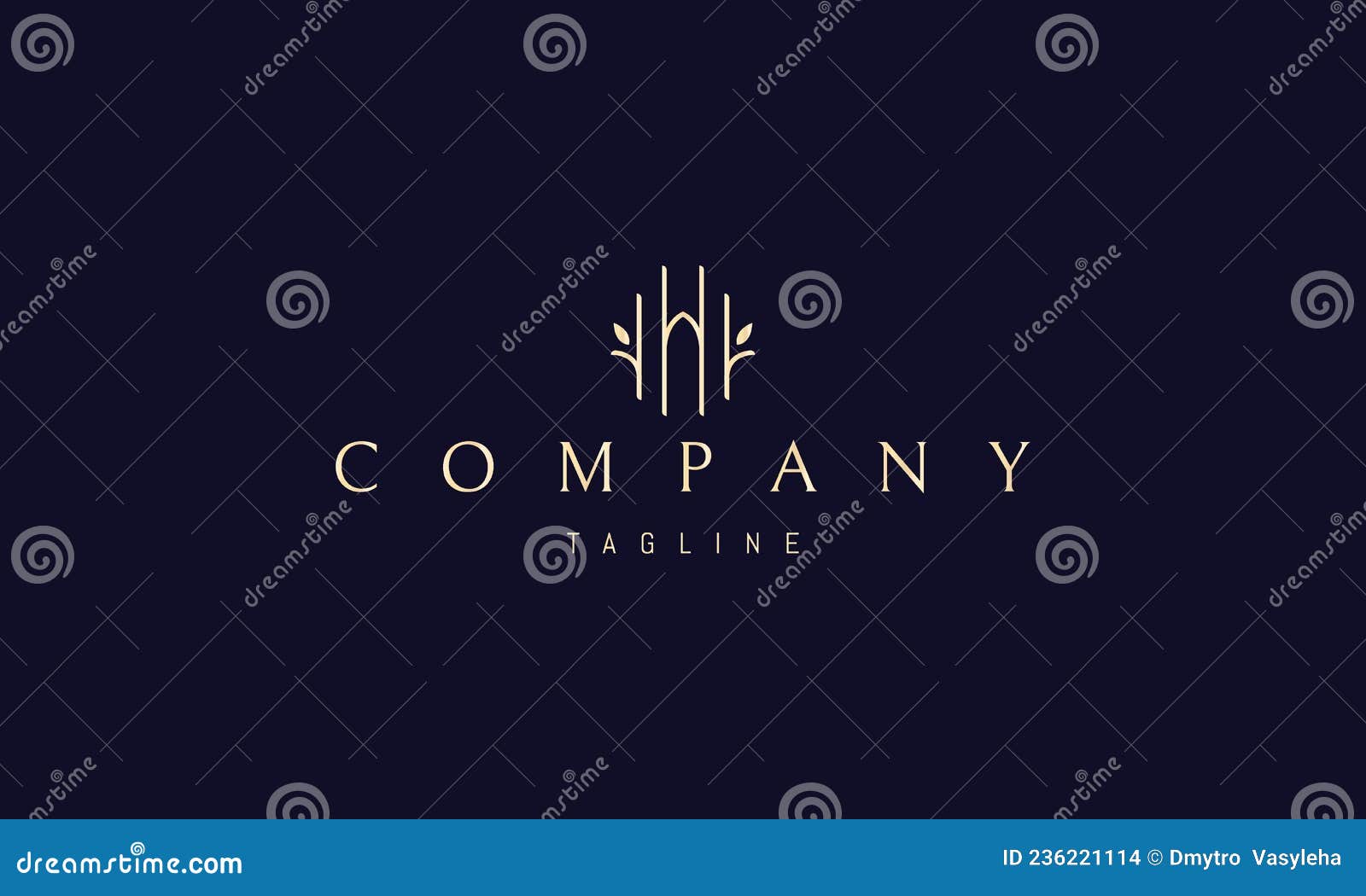 Vector Golden Logo on Which an Abstract Image of a Gate from Trees ...