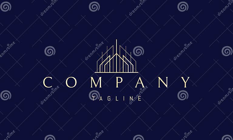 Vector Golden Logo on Which an Abstract Image of a Modern High Tech ...