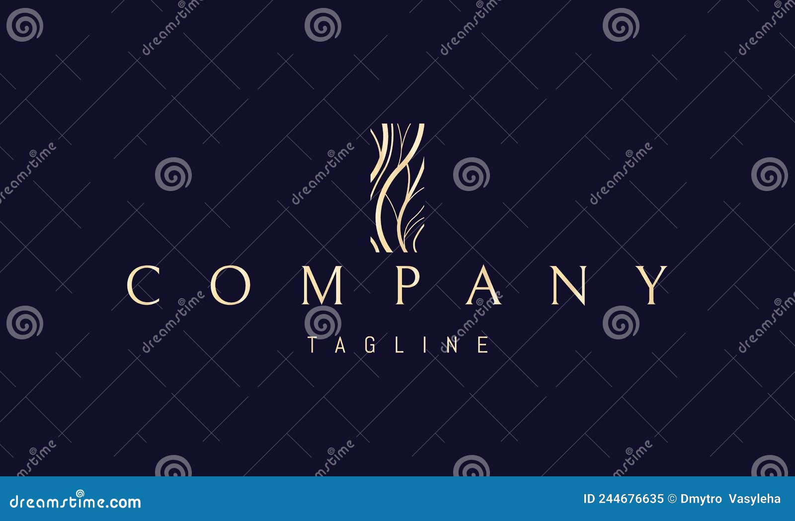 Vector Golden Logo on Which an Abstract Image of a Pattern Imitating ...