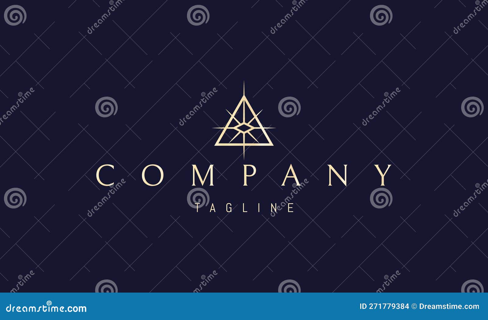 Vector Golden Logo on Which an Abstract Image of a Shining Eye in a ...