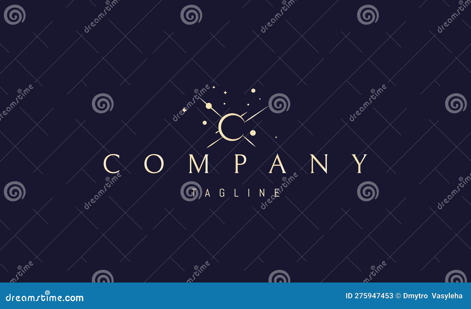 Vector Golden Logo on Which an Abstract Image of a Solar Eclipse in ...