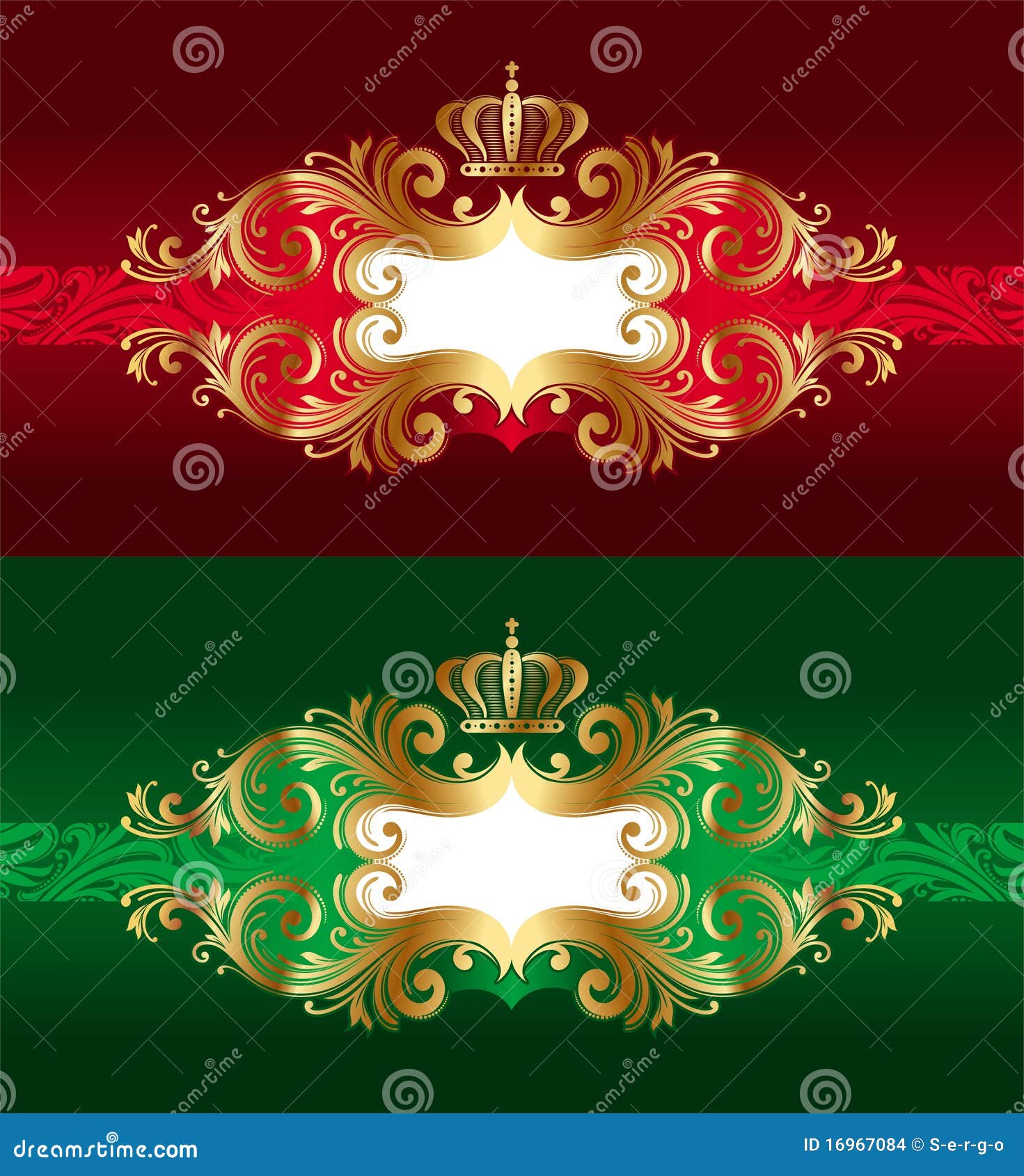 Vector Golden Luxury Frames with Crown Stock Vector - Illustration of ...