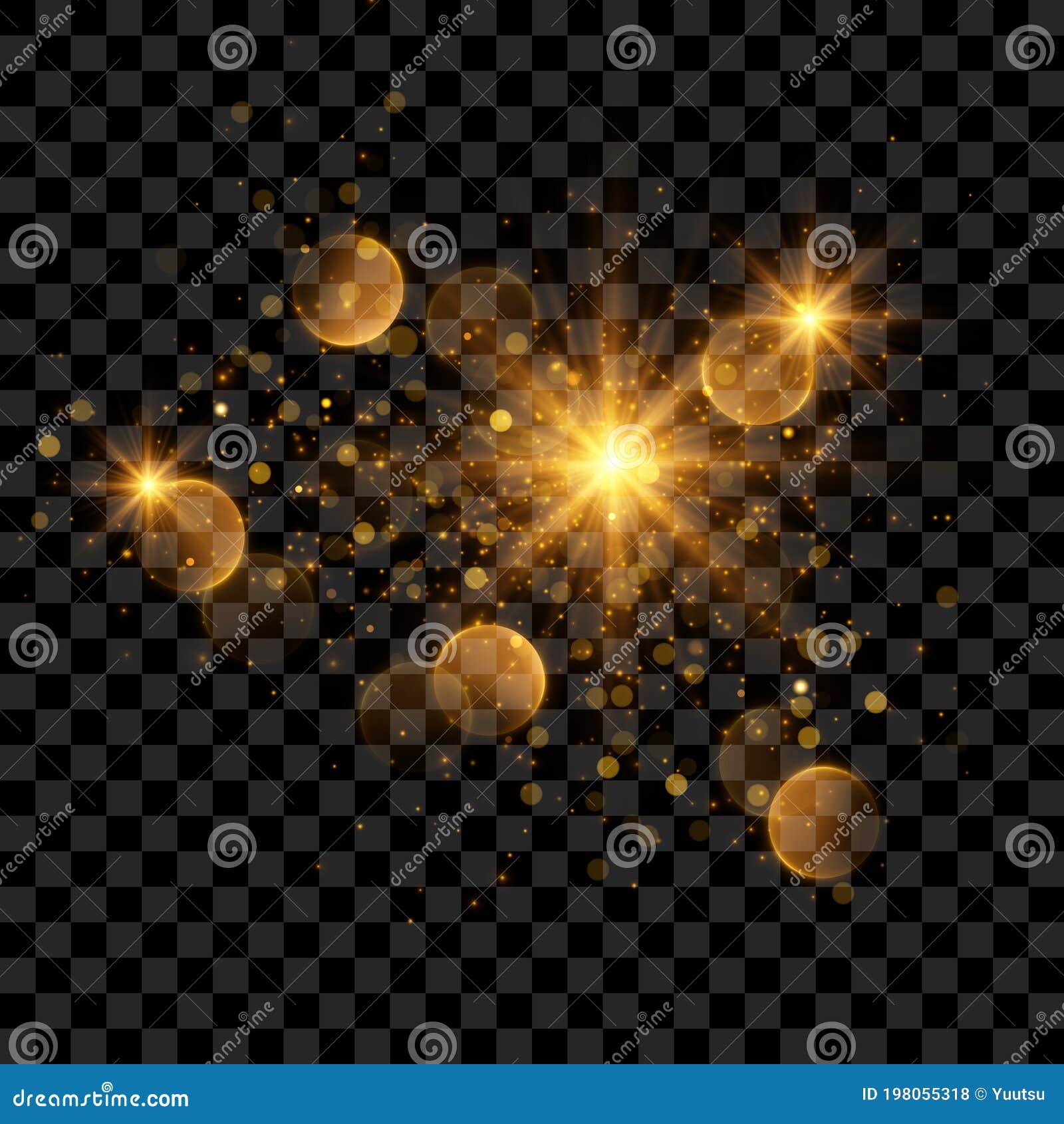 Vector Golden Magic Light Effect Isolated. Stock Vector - Illustration ...