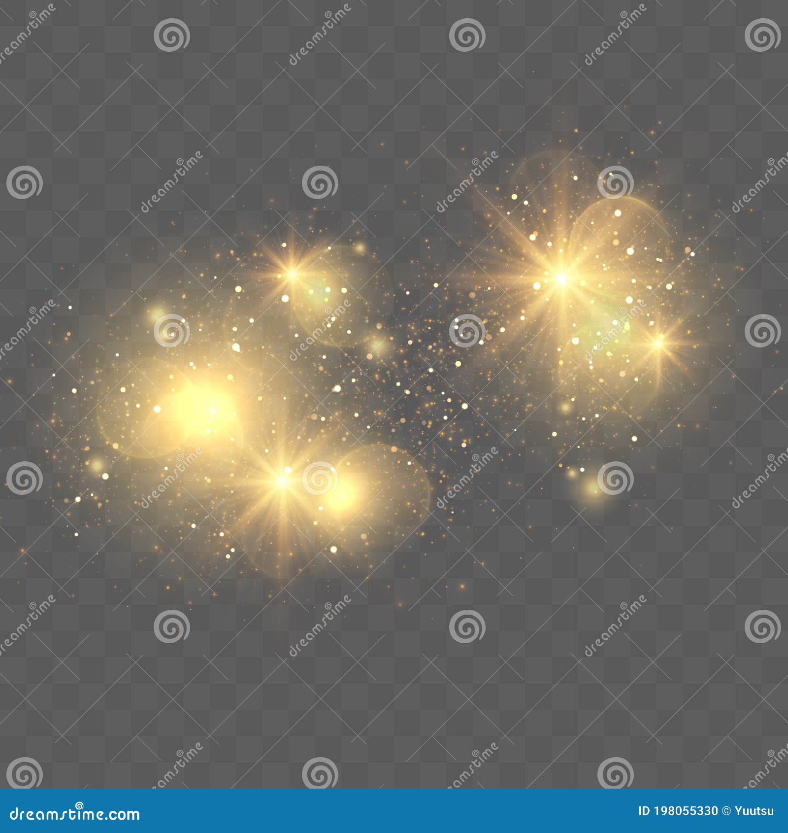 Vector Golden Magic Light Effect Isolated. Stock Vector - Illustration ...