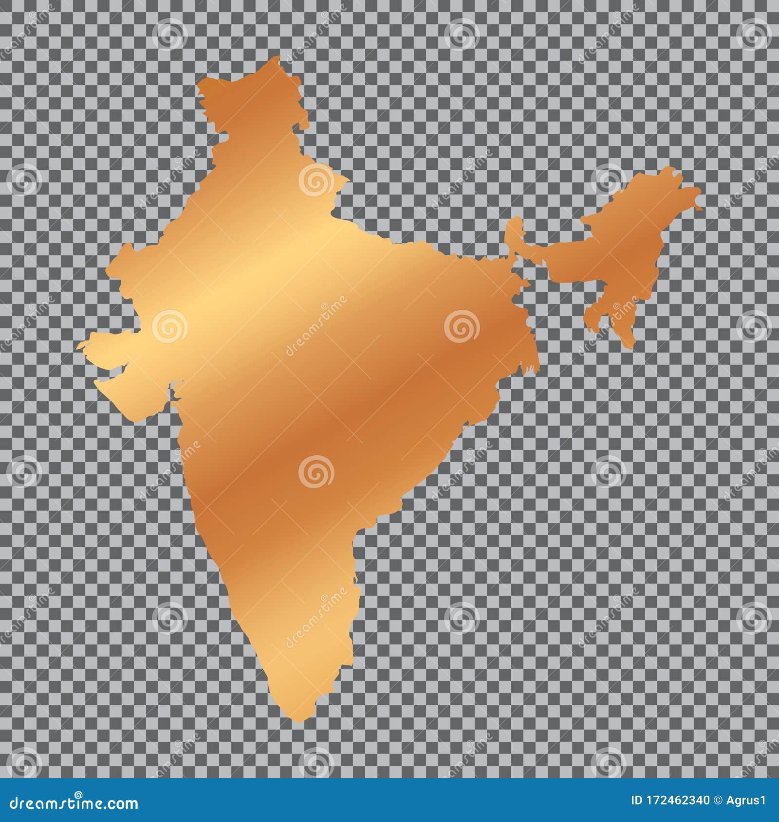 Vector Golden Map of India on Transparent Background Stock Vector ...
