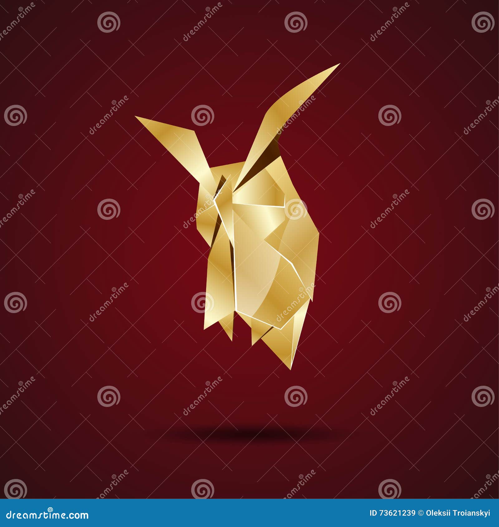 Vector golden origami owl stock vector. Illustration of polygonal ...