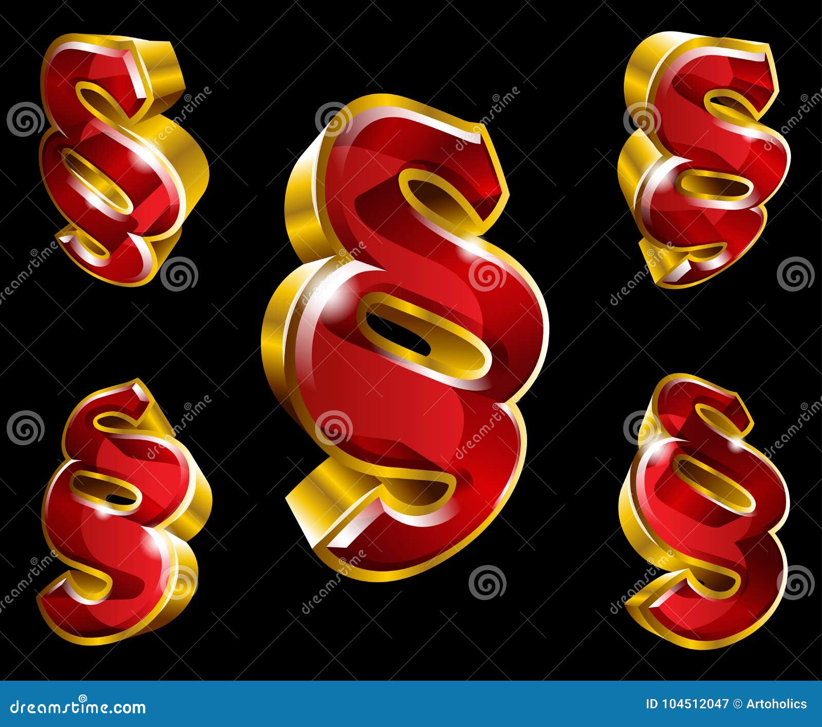 Vector Gold Paragraph Sign in 3D Style Stock Vector - Illustration of ...