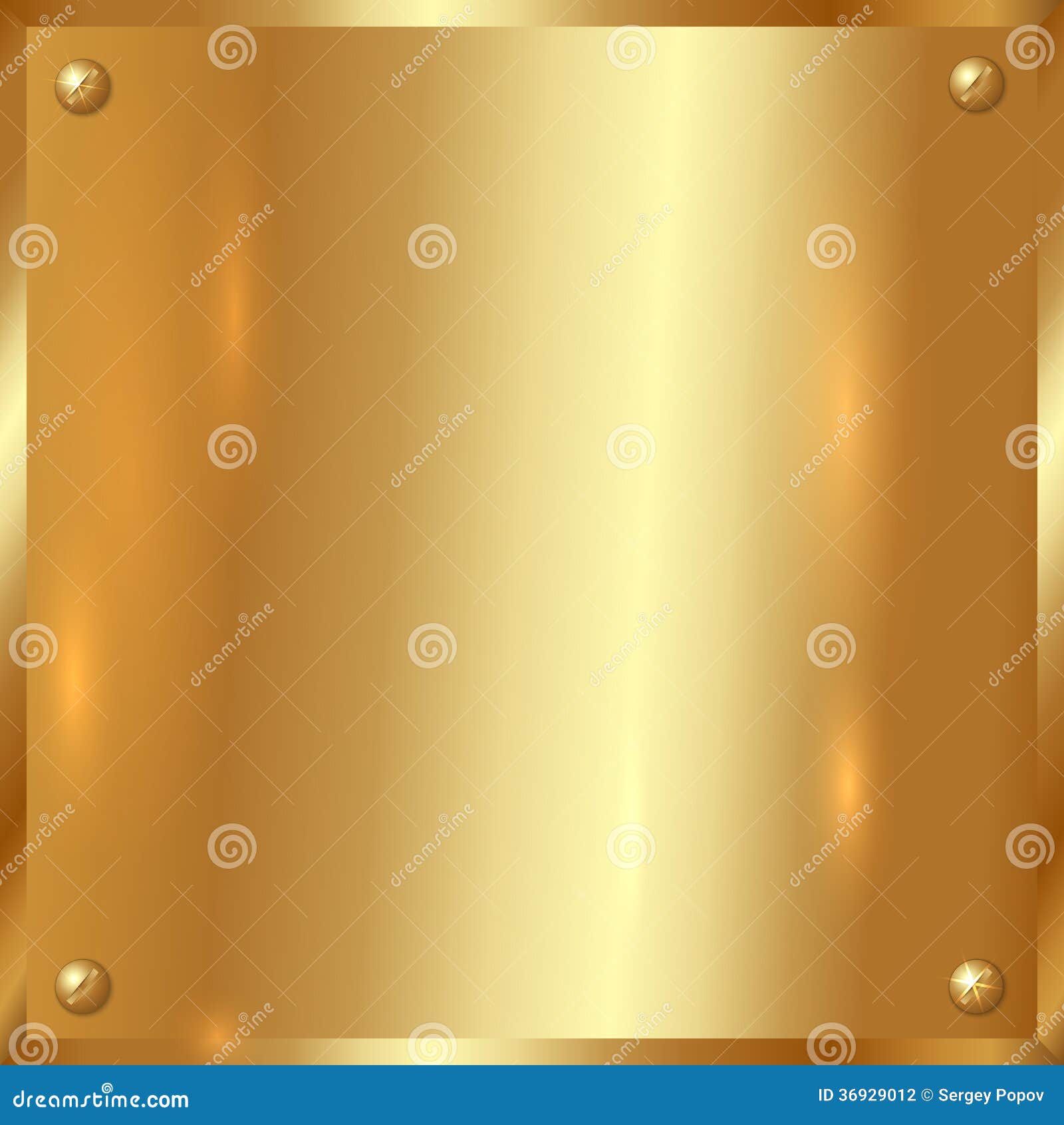 Vector Golden Plate with Screws Stock Vector - Illustration of golden ...