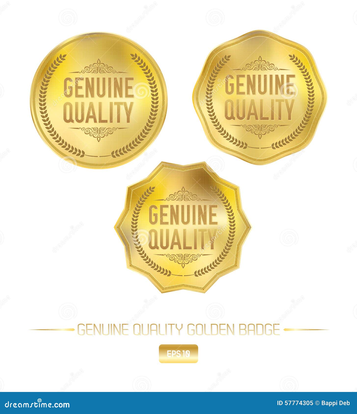 Vector Golden Quality Badge Stock Vector - Illustration of badge, label ...