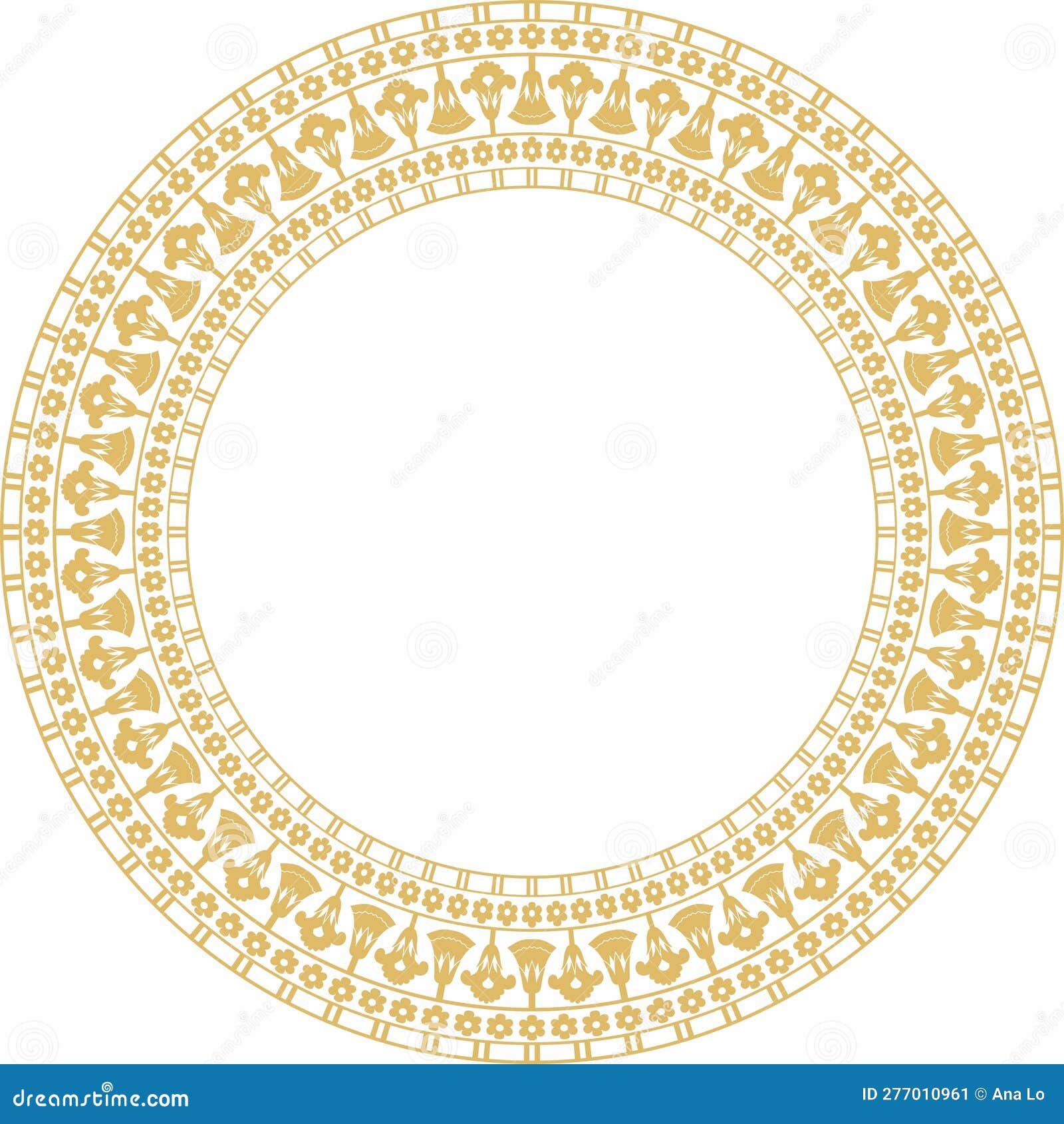 Vector Golden Round Ornament of Ancient Egypt. Stock Vector ...