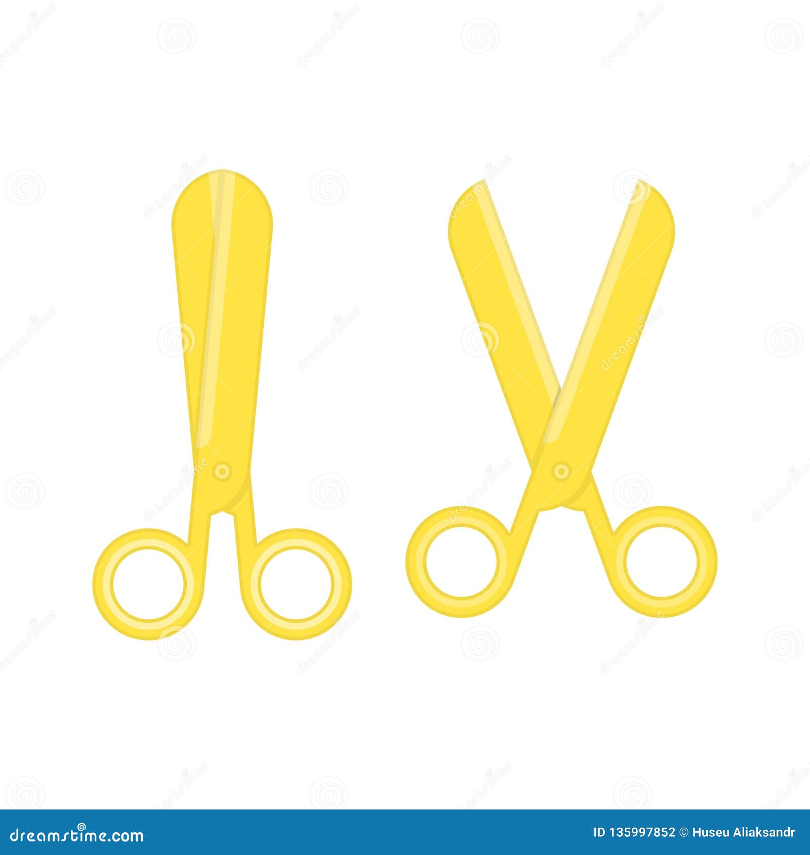 Vector golden scissors. stock vector. Illustration of instrument ...
