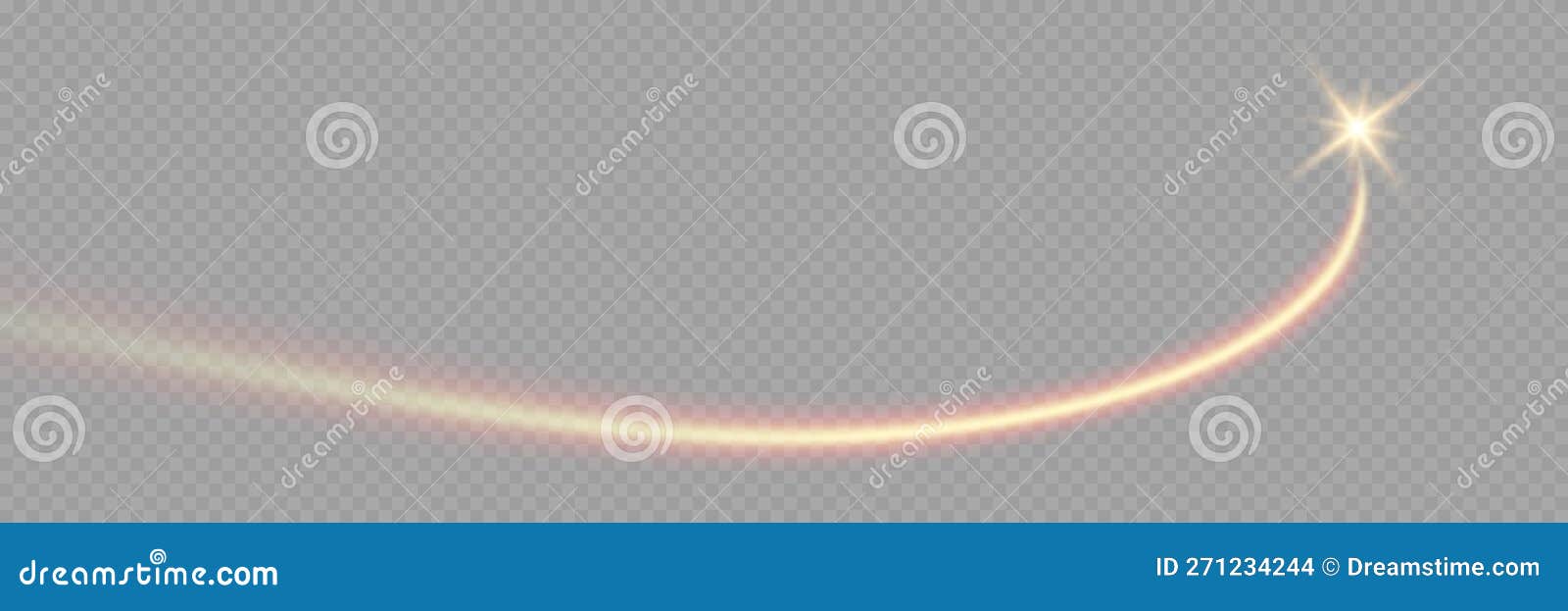 Vector Golden Sparkling Falling Star. Stardust Trail. Cosmic Glittering ...