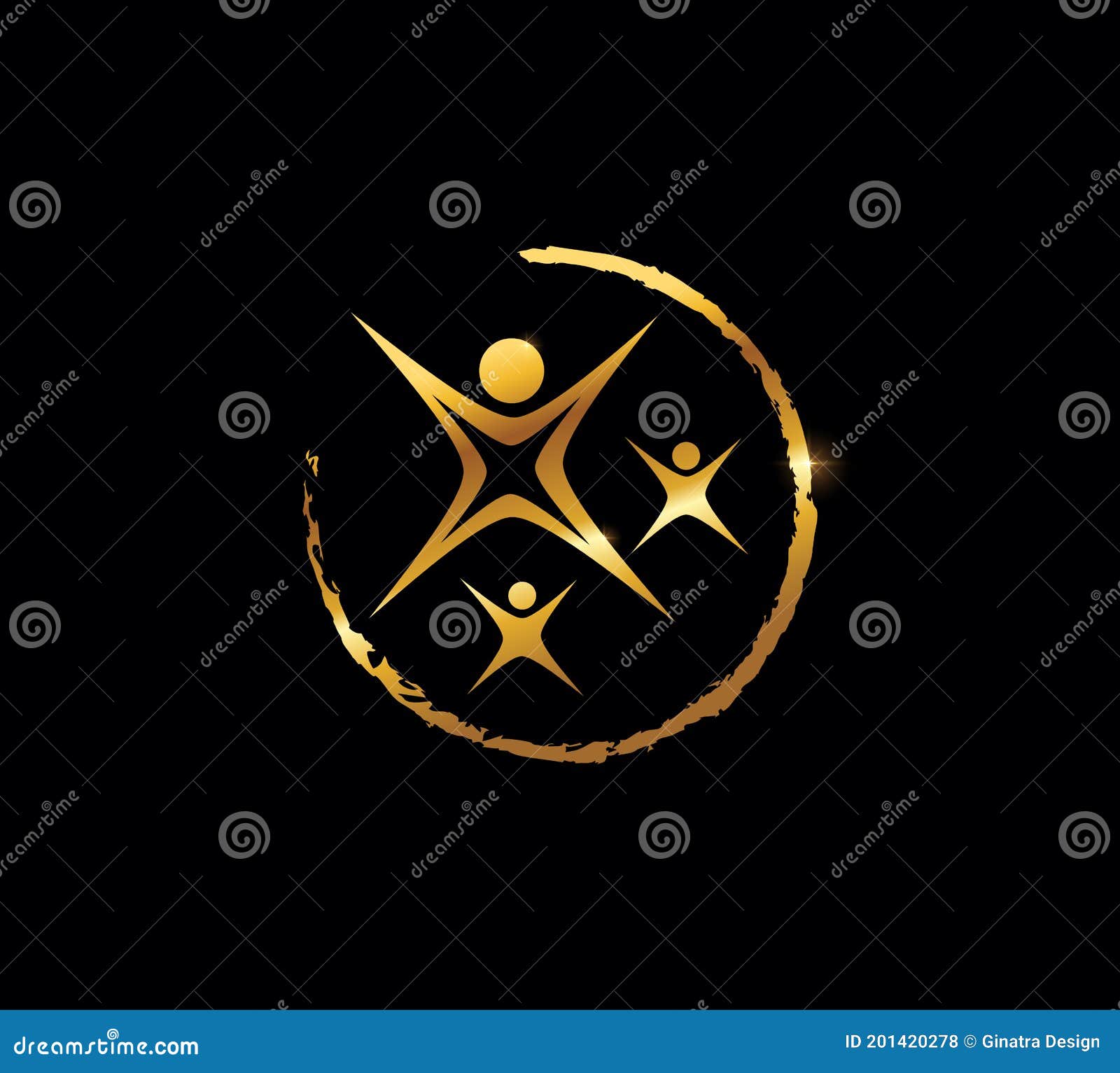 Golden Star People Illustration Sign Stock Vector - Illustration of ...
