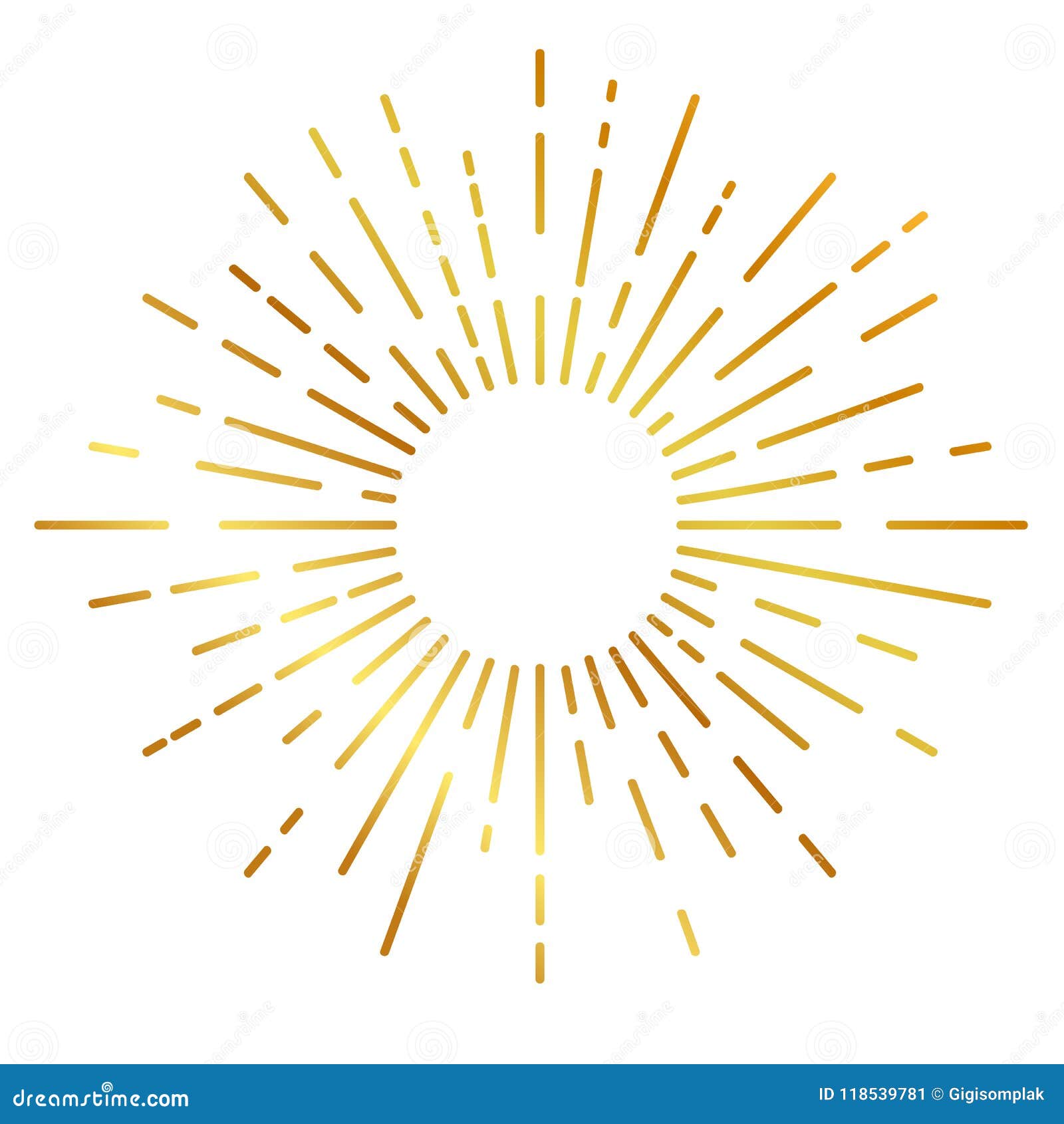 Golden Sunburst Isolated on White Stock Vector - Illustration of badge ...