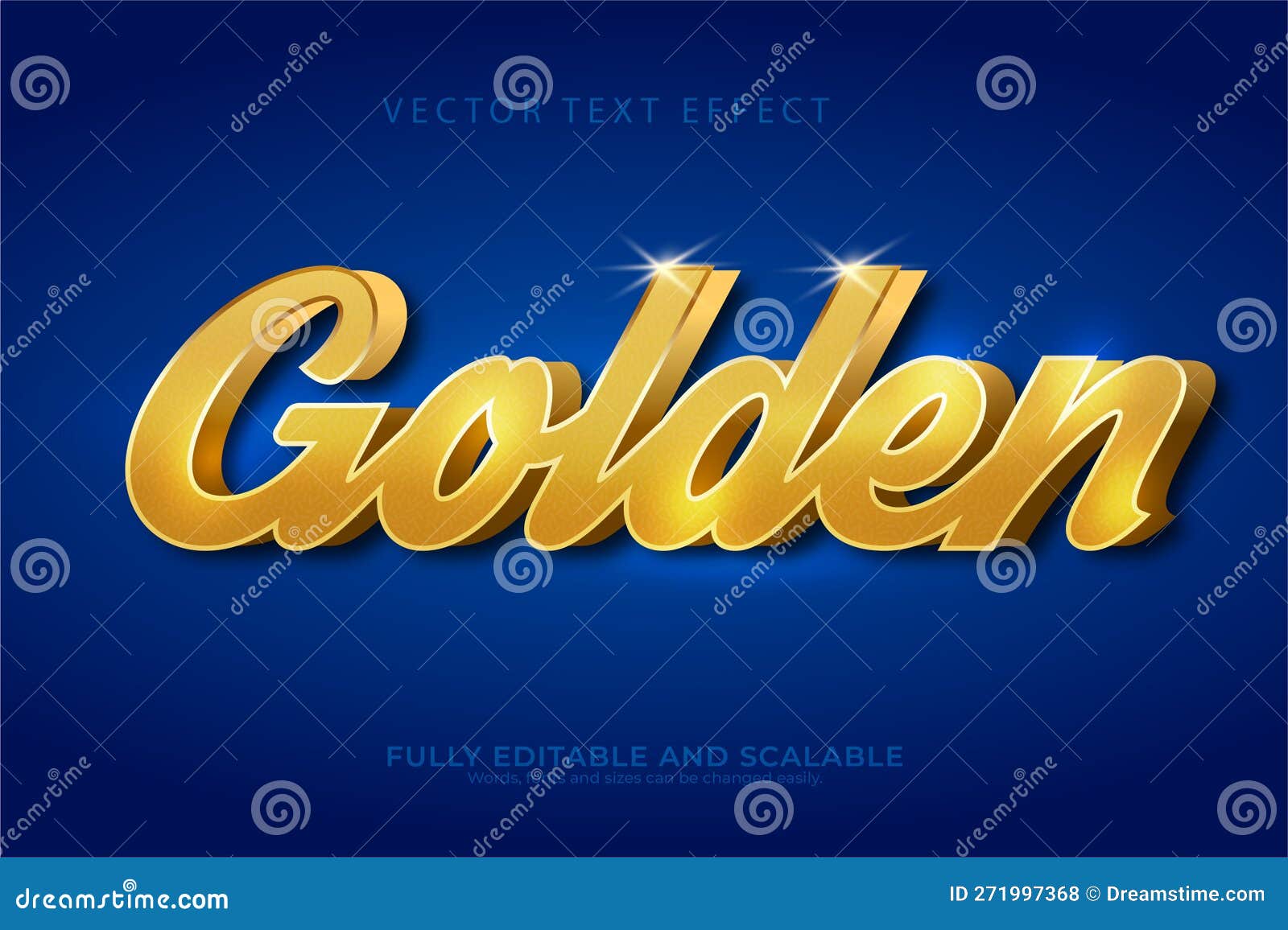 Vector Golden Text Effect Fully Editable Stock Vector - Illustration of ...