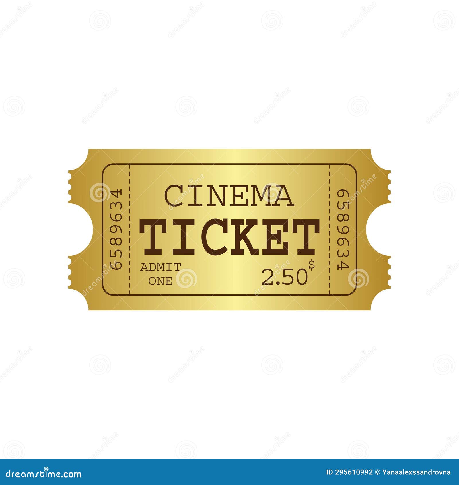 Vector Golden Ticket Template. Cinema Ticket. Invite. Stock Vector ...