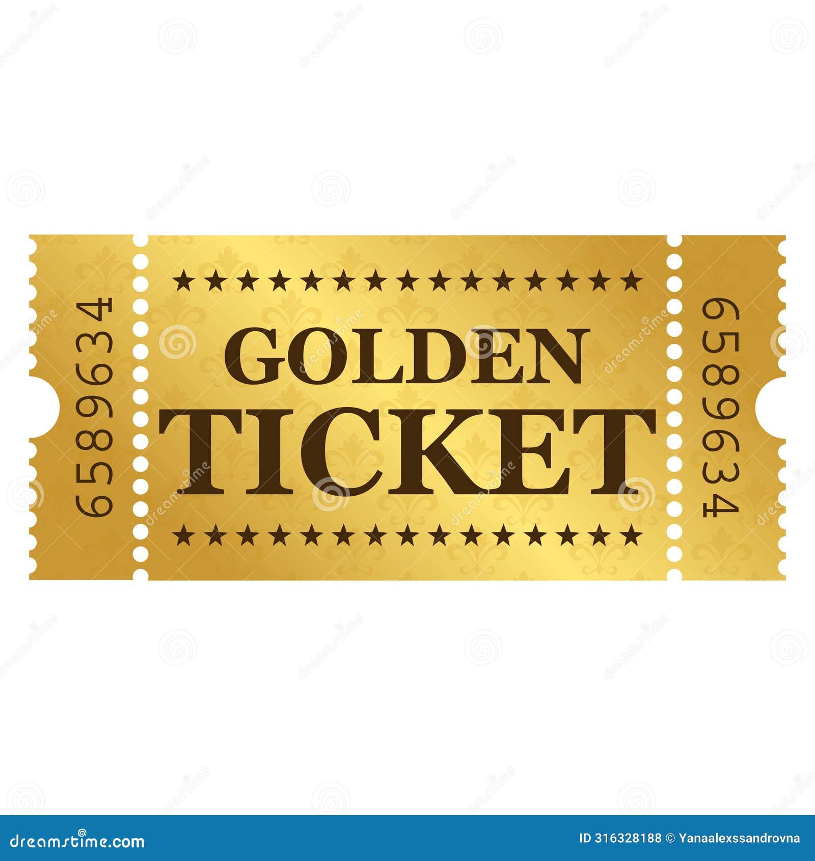 Vector Golden Ticket Template. Vector Illustration. Stock Vector ...