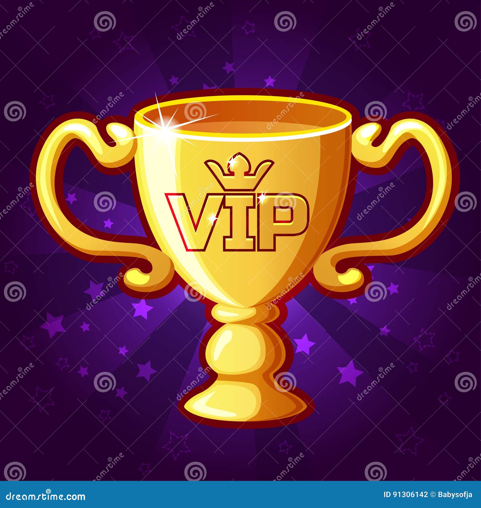 Vector Golden VIP Trophy Cup Stock Vector - Illustration of icon ...