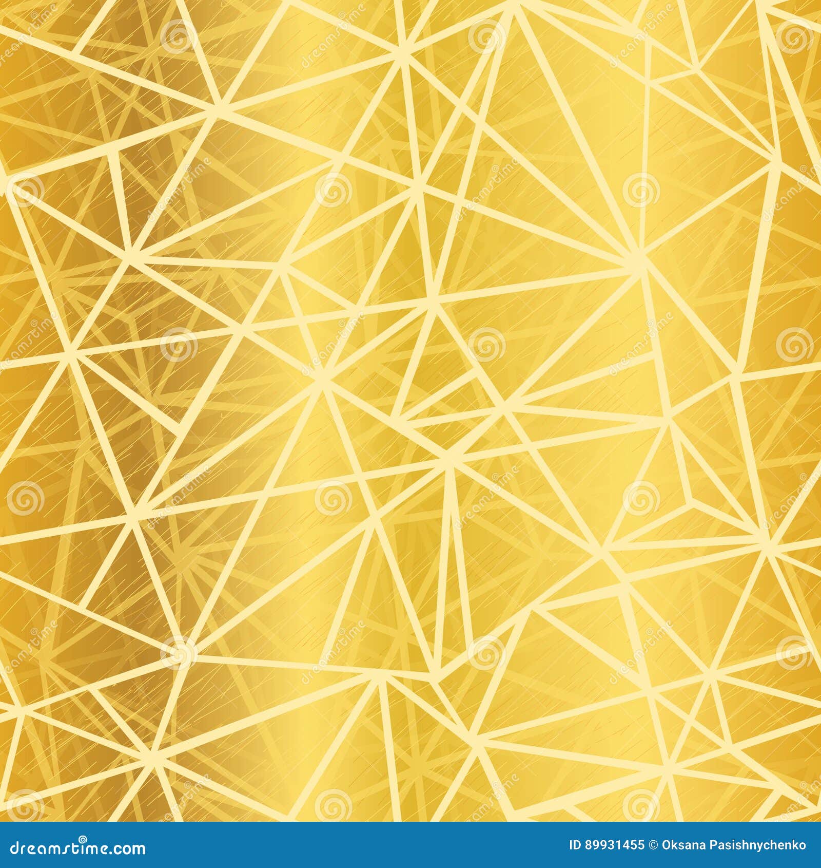 Vector Golden Yellow Glowing Geometric Mosaic Triangles Repeat Seamless ...