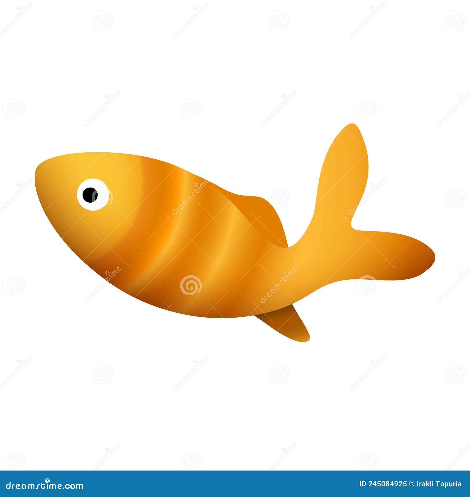 Vector Goldfish Isolated on White Background. Golden Fish Illustration ...