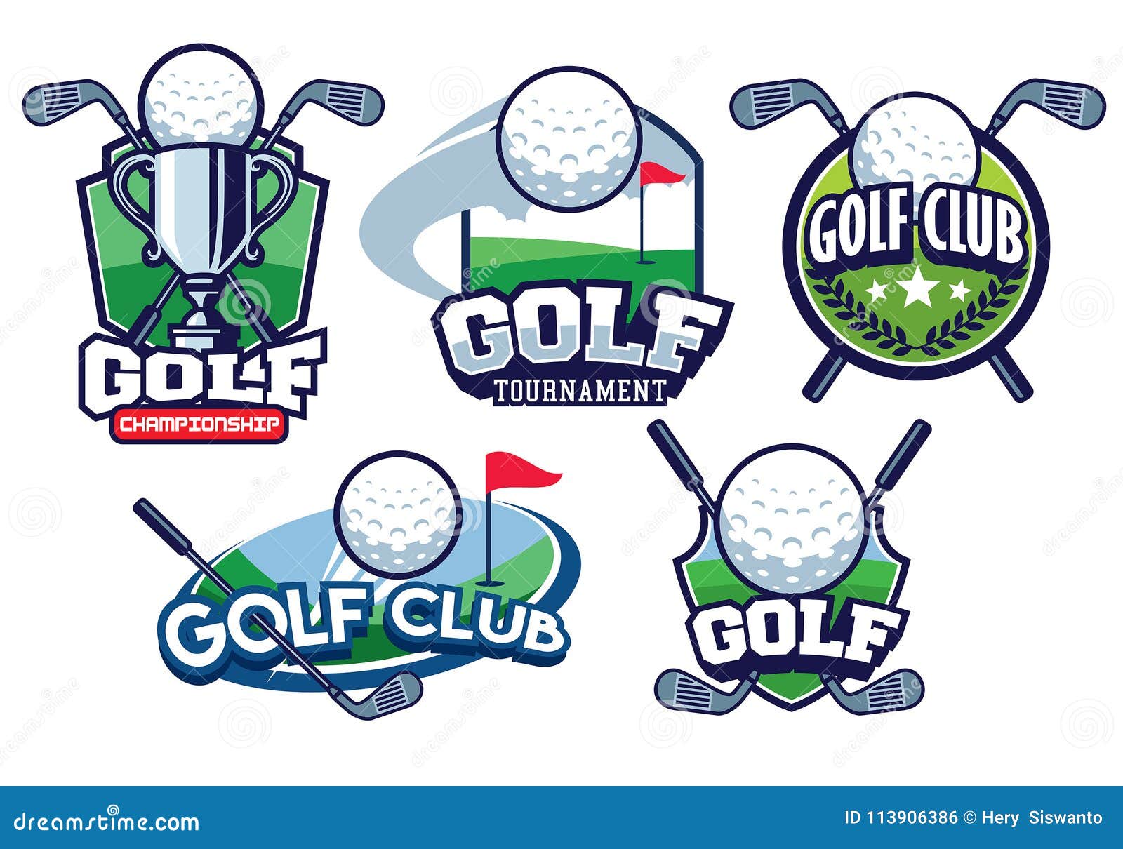 Golf badge design set stock vector. Illustration of player - 113906386