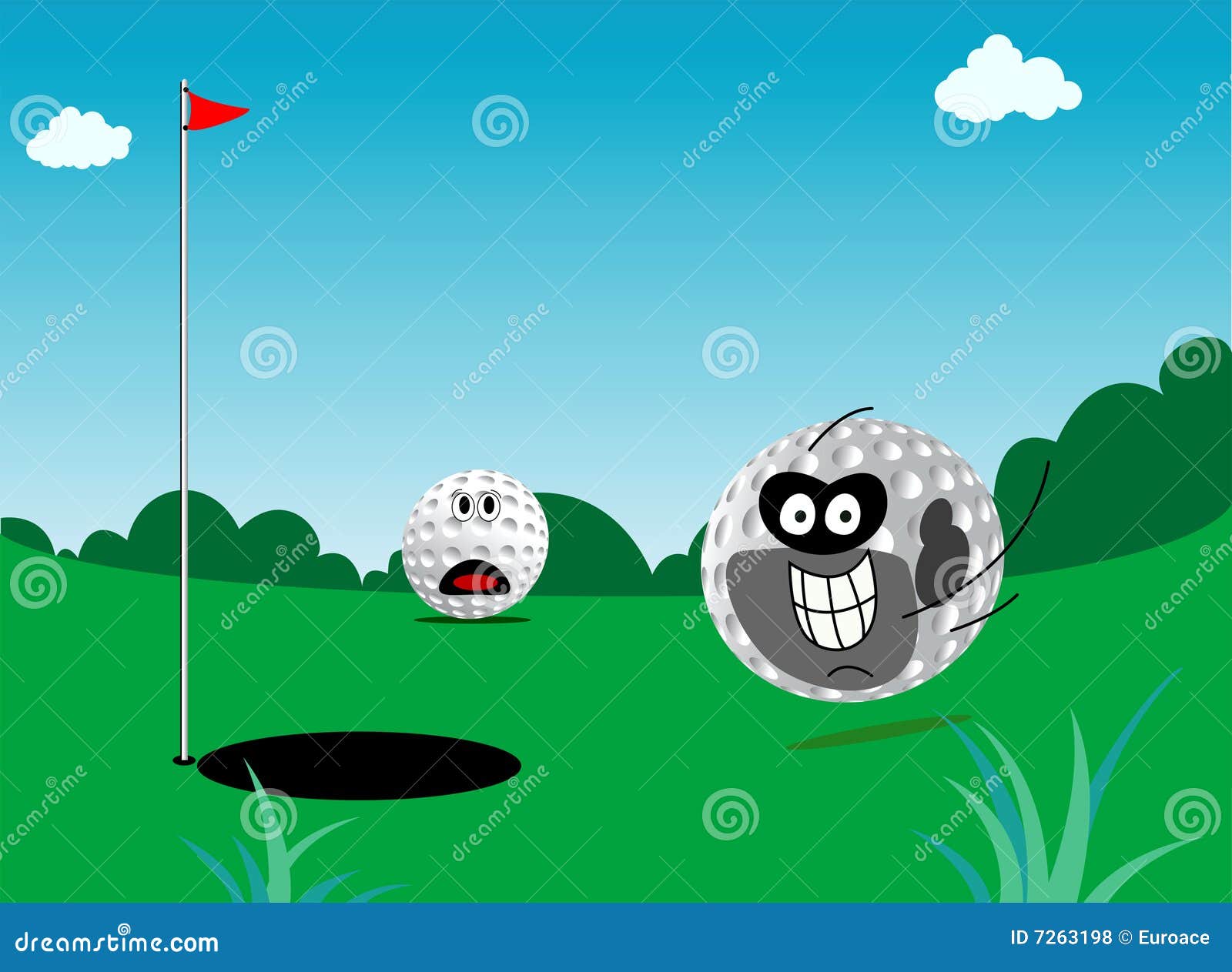 Vector Golf Cartoons stock vector. Illustration of hole - 7263198