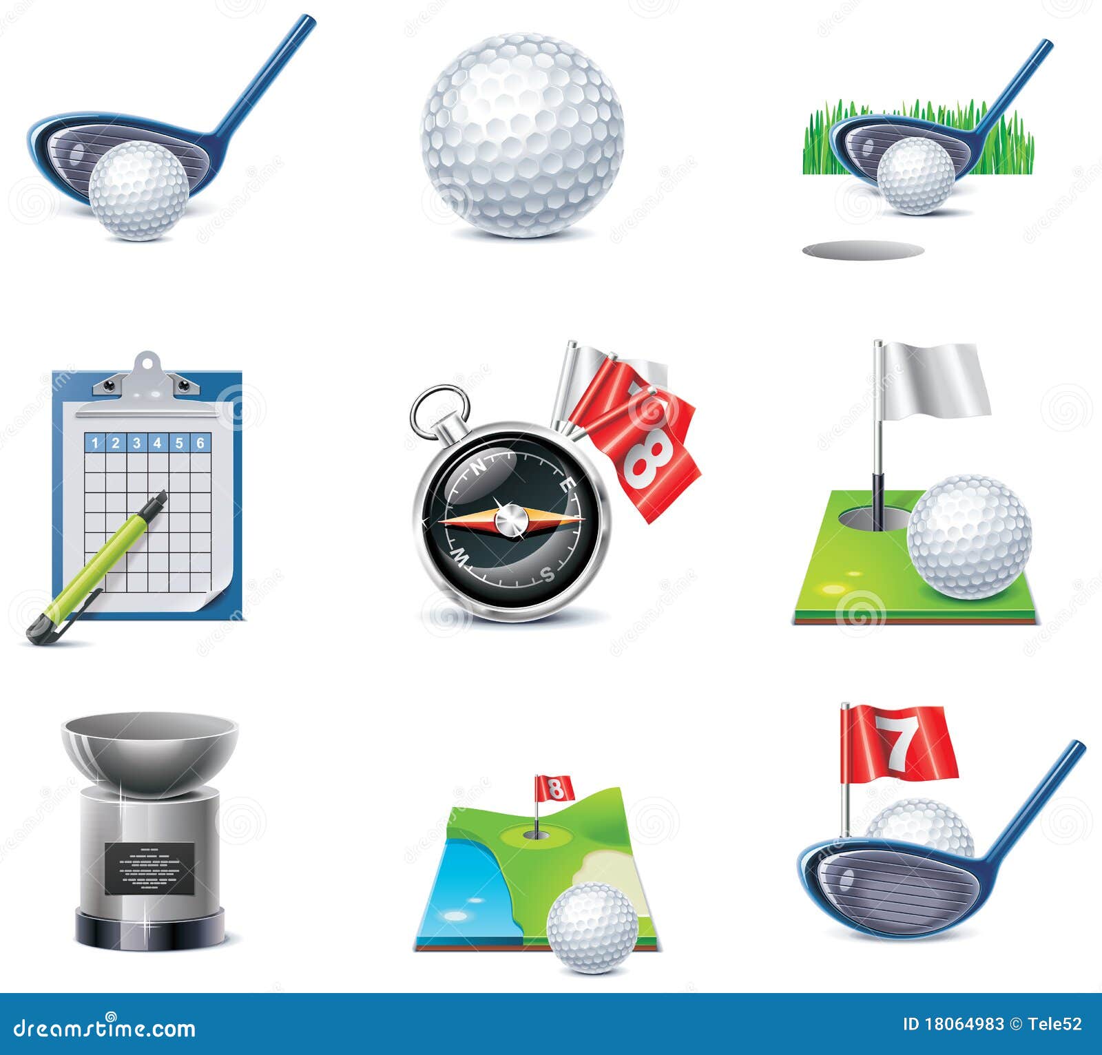 Vector golf icon set stock vector. Illustration of pursuit - 18064983