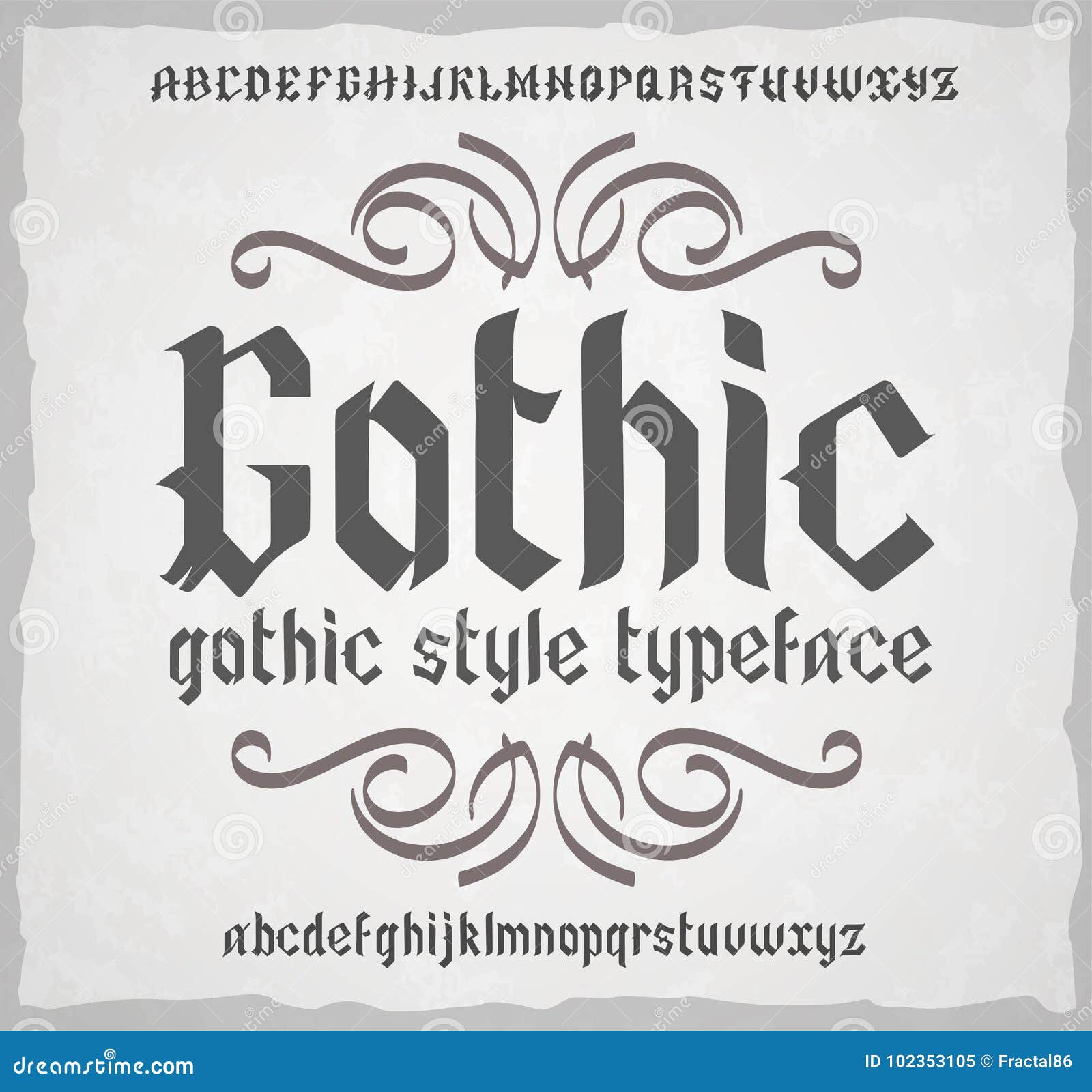Vector Gothic Style Typeface. Old Style Font Stock Vector ...