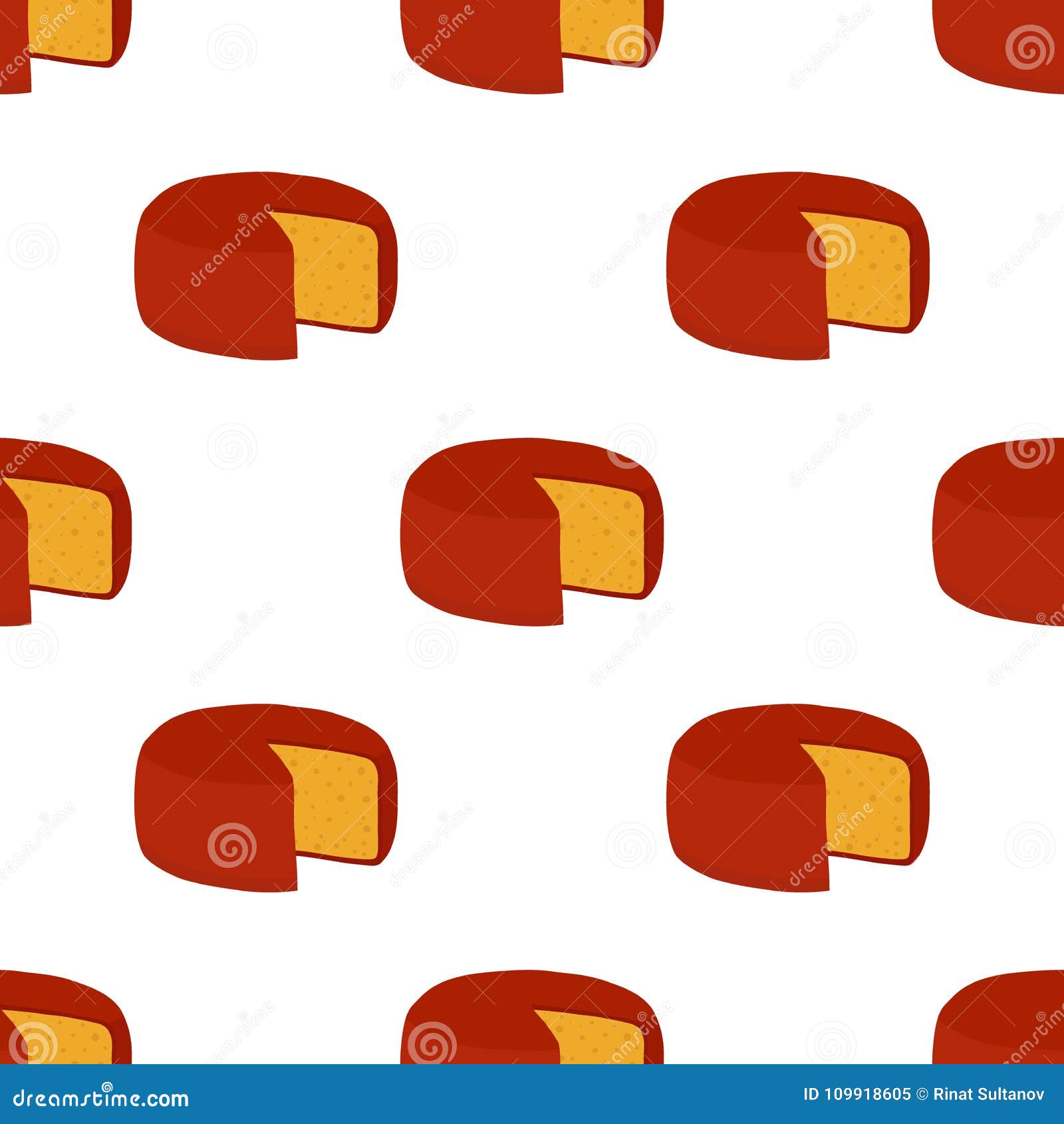 Vector Gouda Cheese Seamless Pattern. Slice, Chunk in Cartoon Flat ...