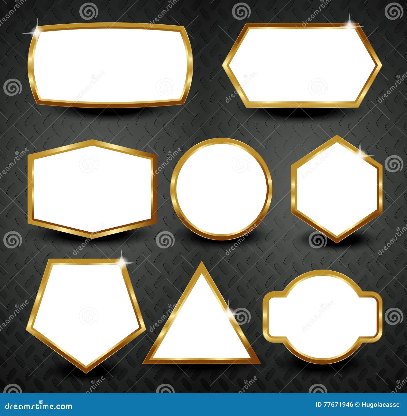Vector Gouden Kaders Op Zwarte Achtergrond Vector Illustratie ...