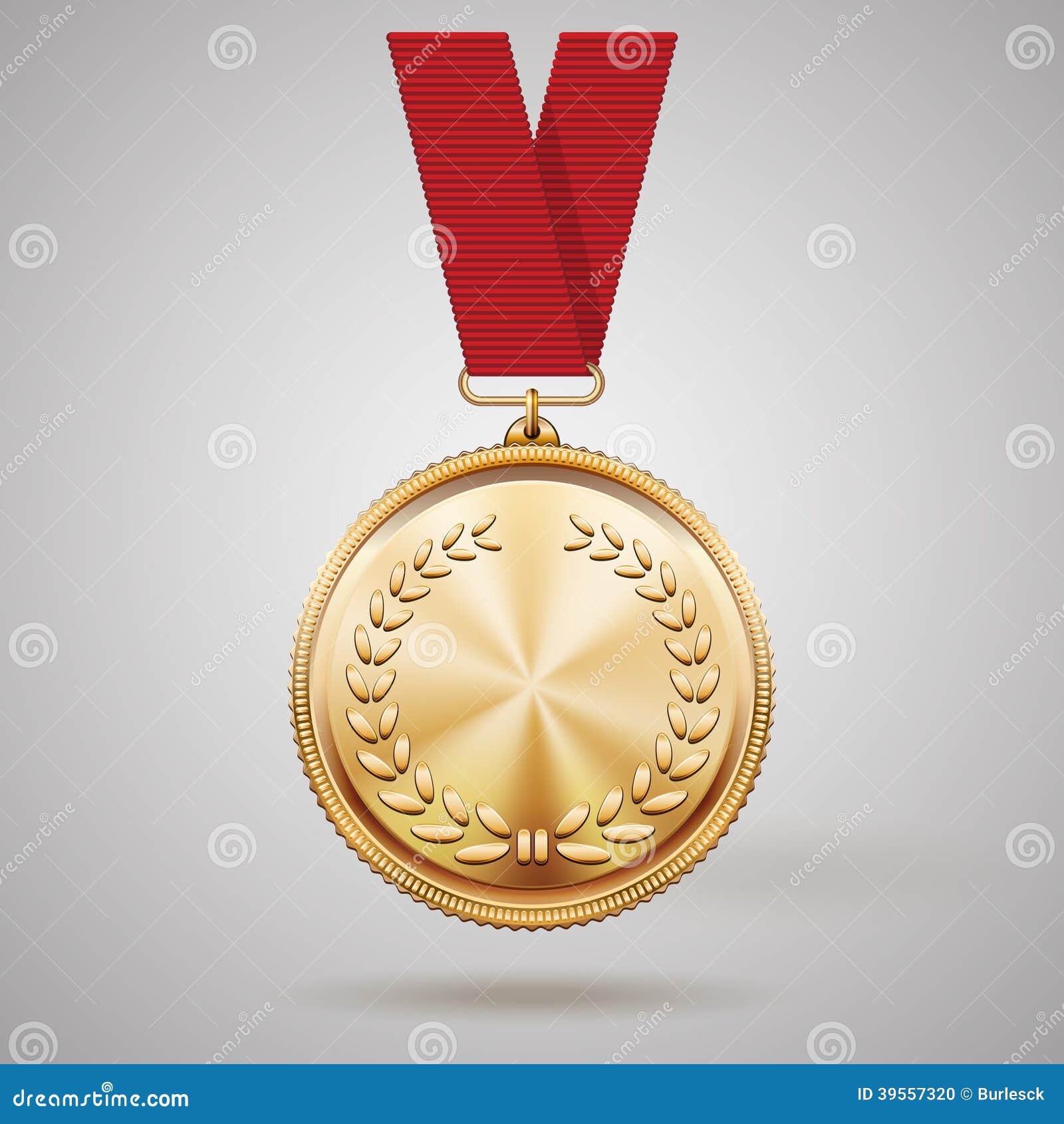 Vector Gouden Medaille Op Rood Lint Vector Illustratie - Illustration ...