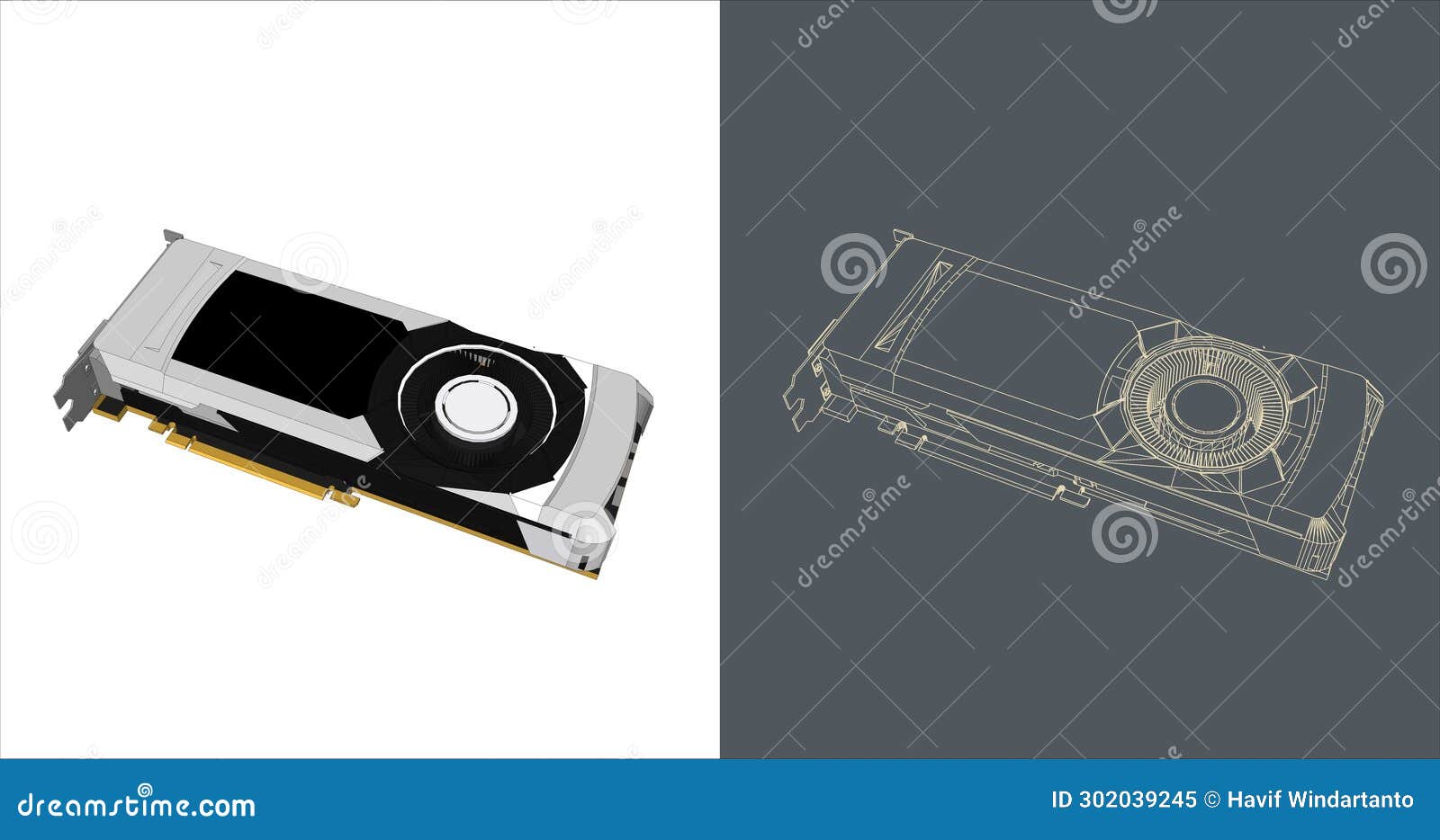 Vector GPU - VGA - Graphic Card - Graphics Processing Unit Line Art ...