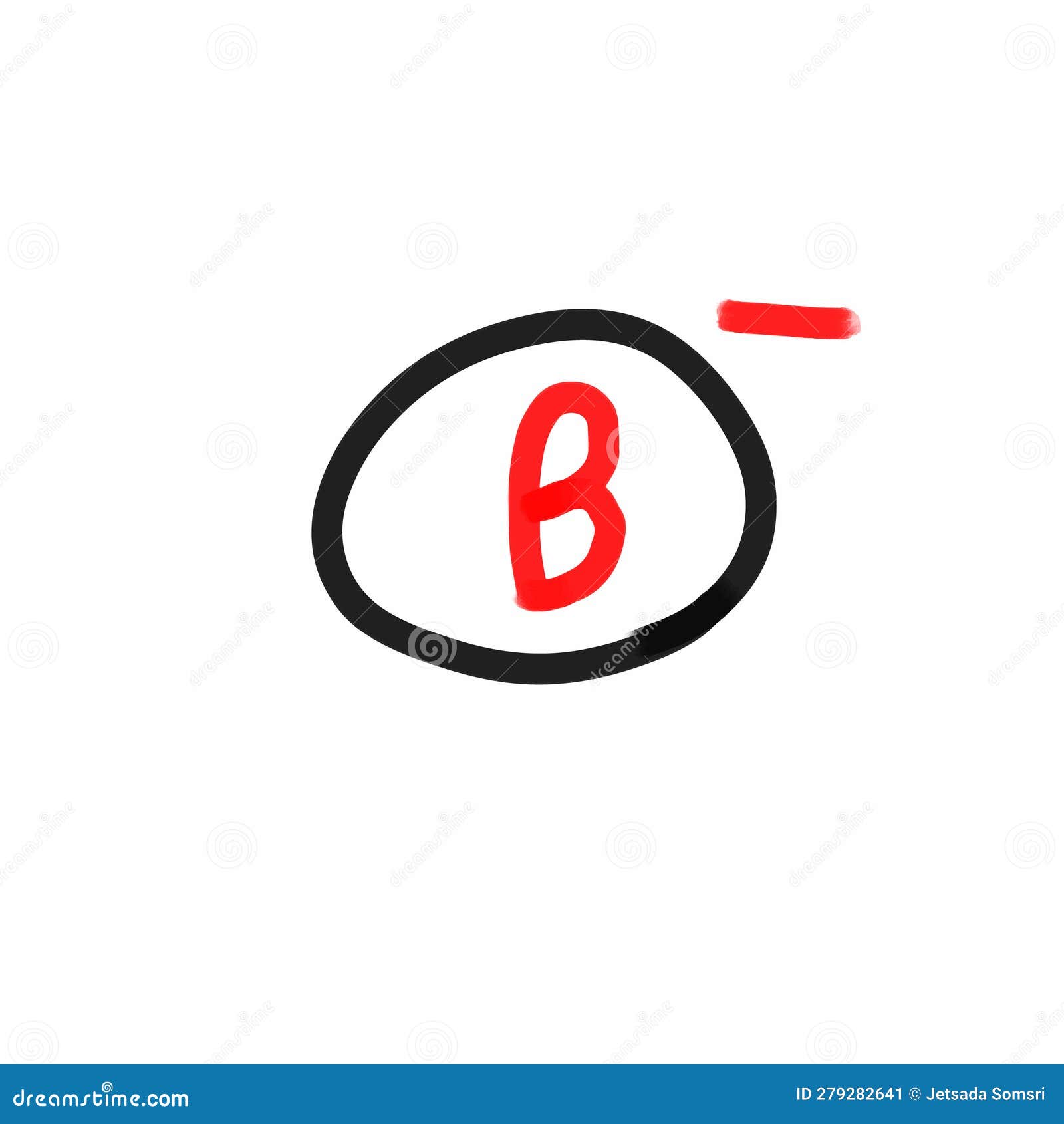 Vector of grade B-. stock vector. Illustration of document - 279282641