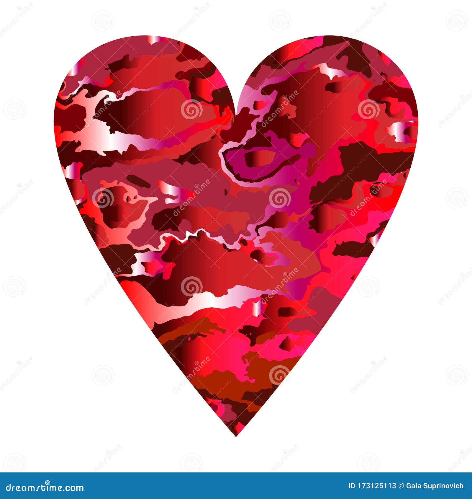 Vector Gradient, Abstraction, Red, Heart on a White Background Stock ...