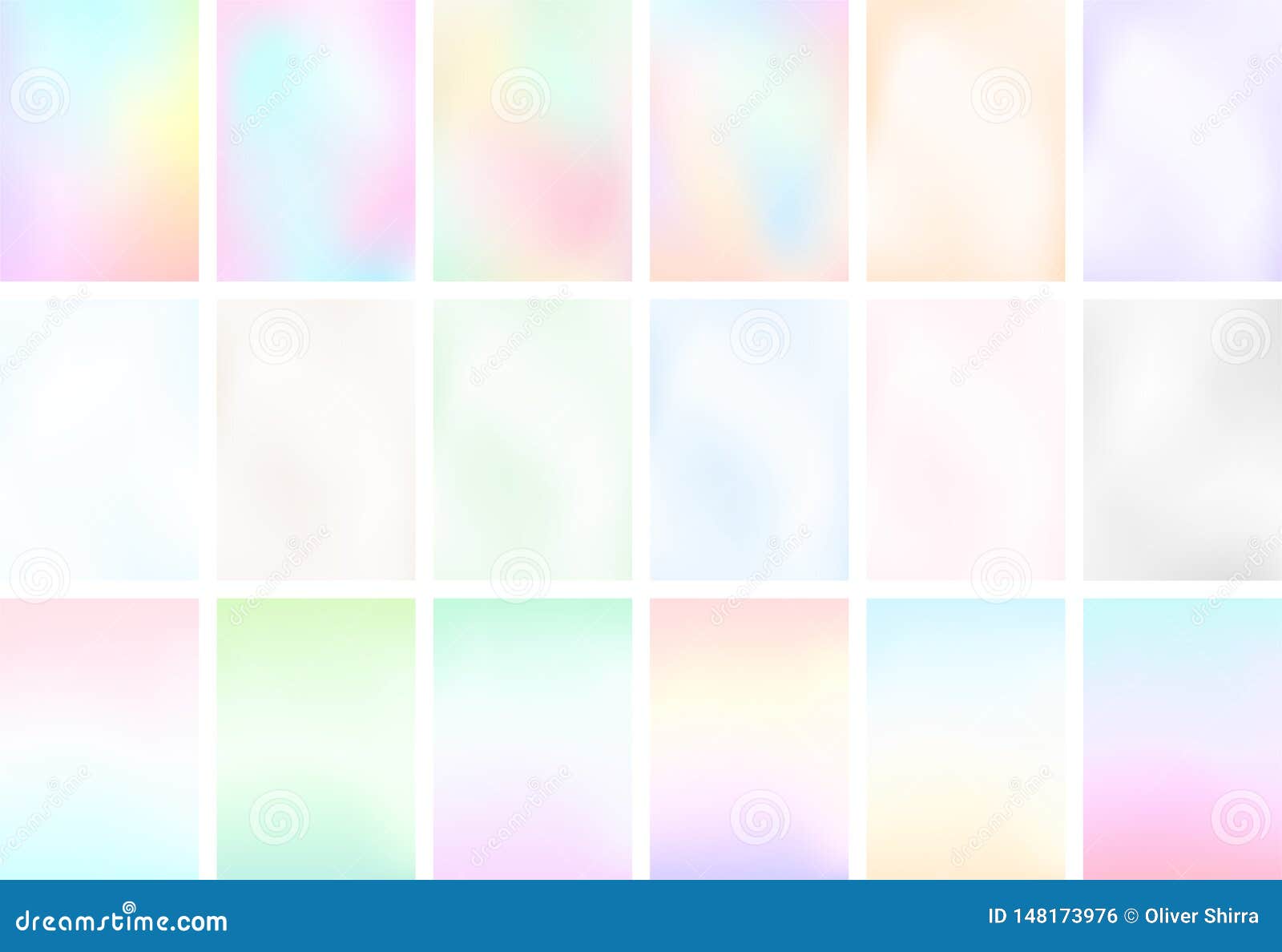 Abstract Blur Light Gradient Background Set A4 Portrait Stock Vector ...
