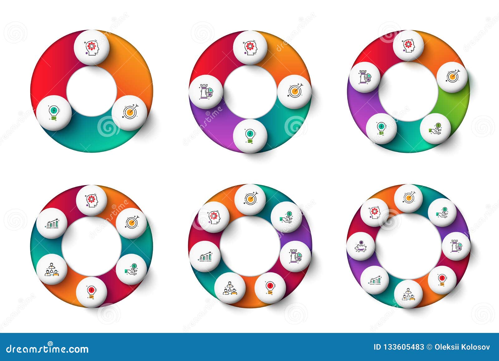 Vector Gradient Circle Elements for Infographic. Template for Cycle ...