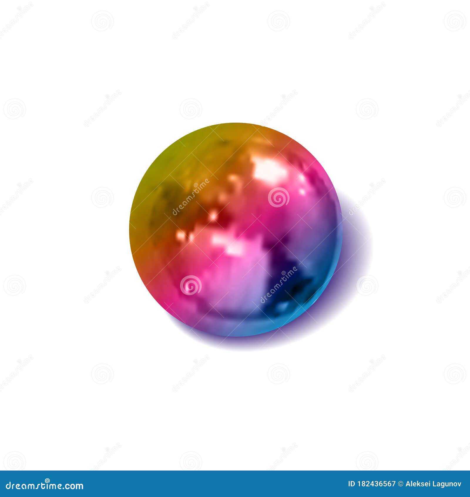 Vector Gradient Colored Metallic Ball, Realistic Illustration ...