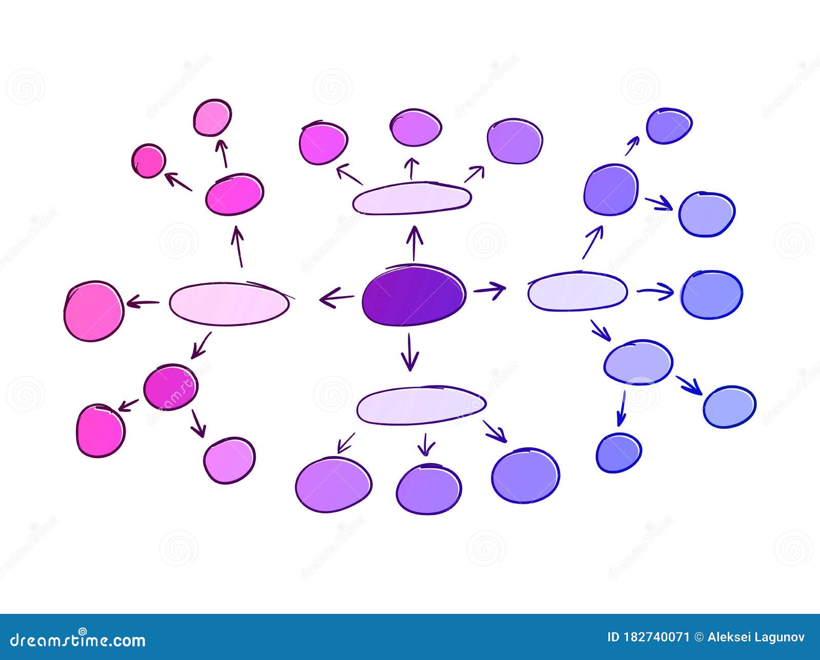 Vector Gradient Colored Plan Scheme, Mind Map Isolated On White ... Vector Gradient Colored Plan Scheme, Mind Map Isolated On White ...