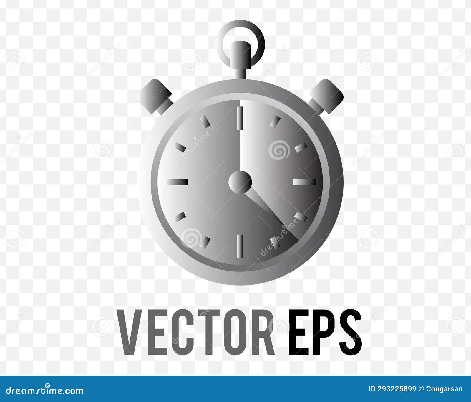 Vector Gradient Gray Stopwatch Timer Icon Stock Vector - Illustration ...