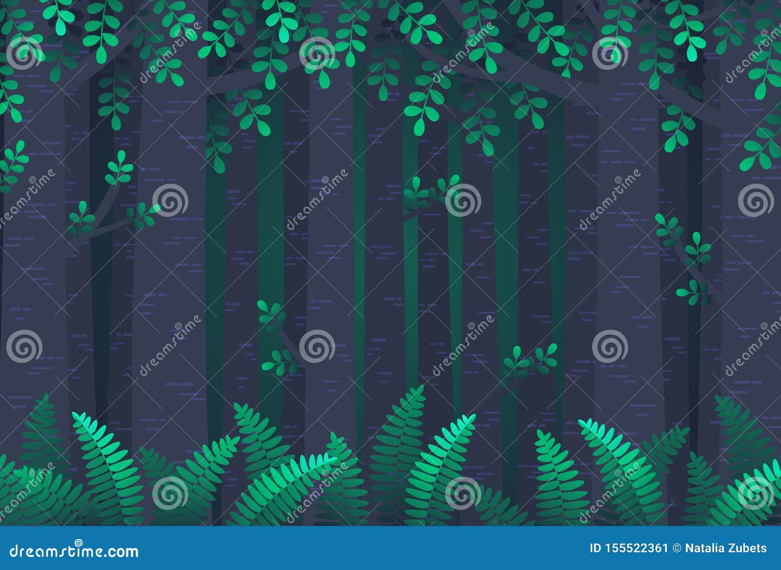 Simple forest stock vector. Illustration of palm, gloomy - 155522361