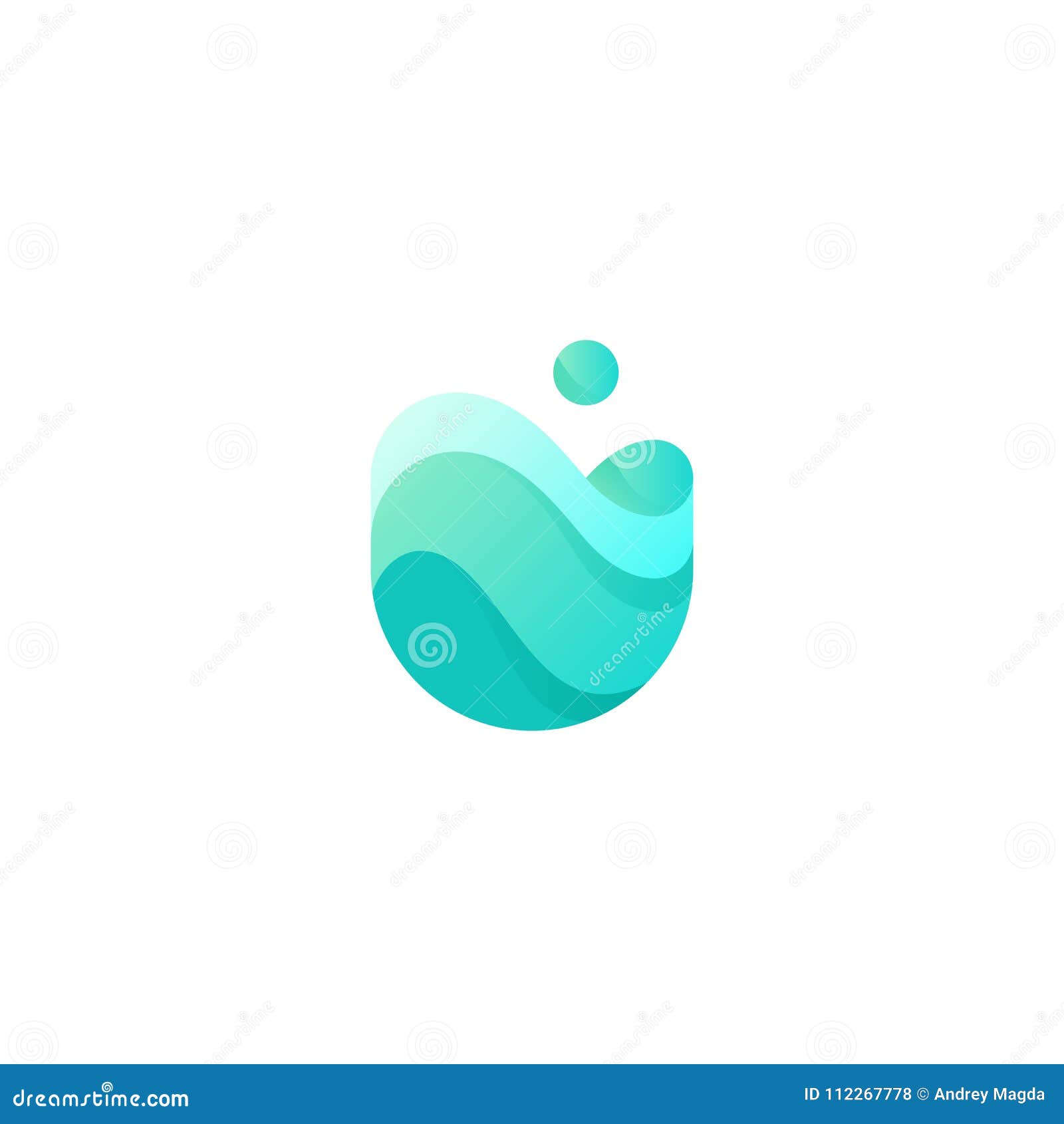 Vector Gradient Logo of Water Wave. Alternative Energy Concept Stock ...