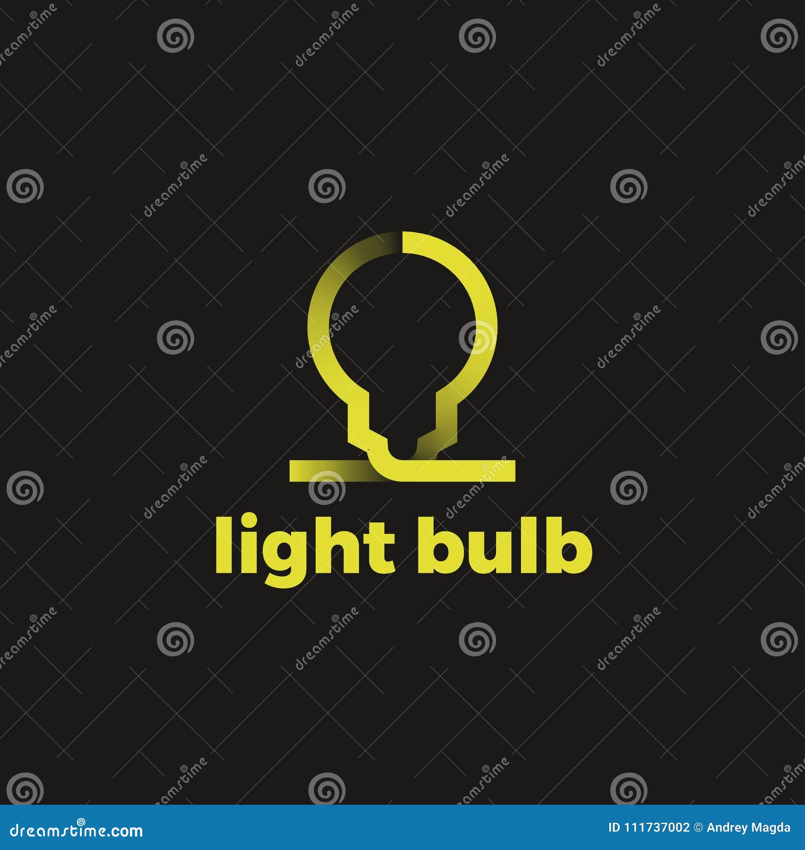 Vector Gradient Logo of Yellow Light Bulb with Shadows. Light Bulb ...