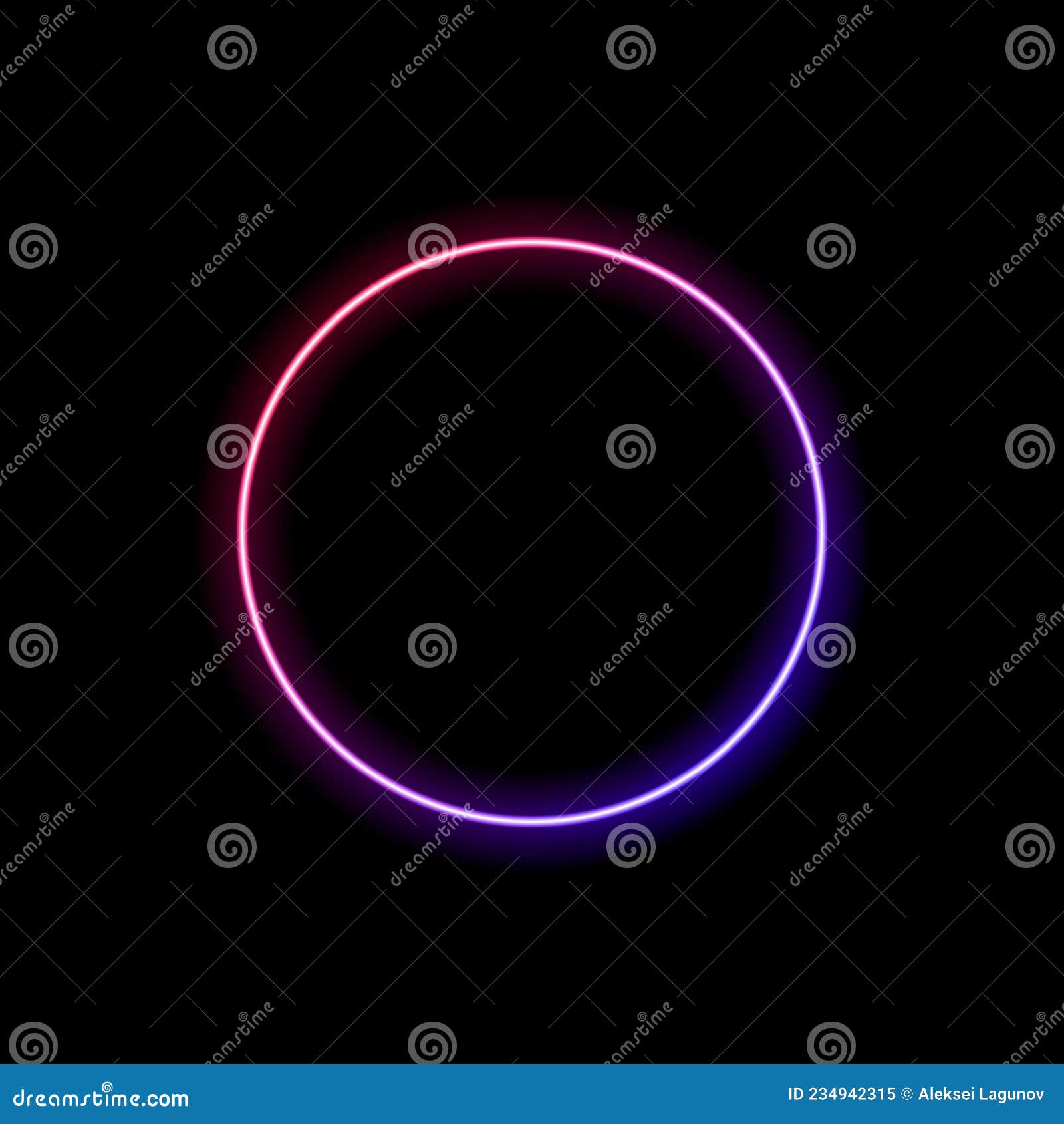 Vector Gradient Neon Circle Isolated, Black. Stock Vector ...