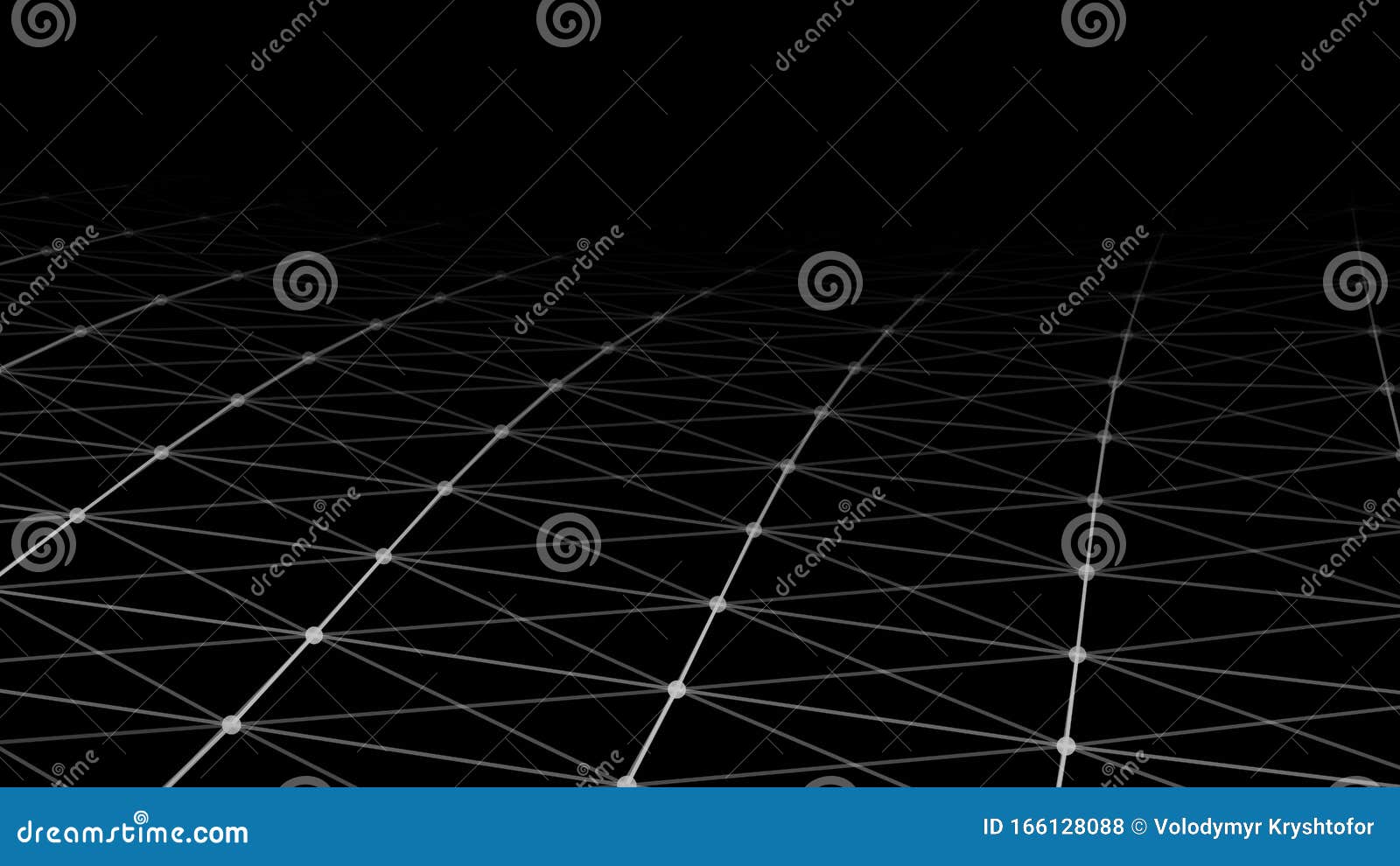 Vector Gradient Perspective Grid. Detailed Lines on Black Background ...