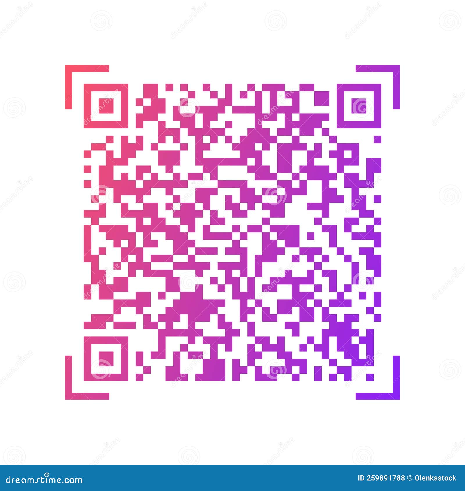 Vector gradient QR code stock vector. Illustration of sign - 259891788