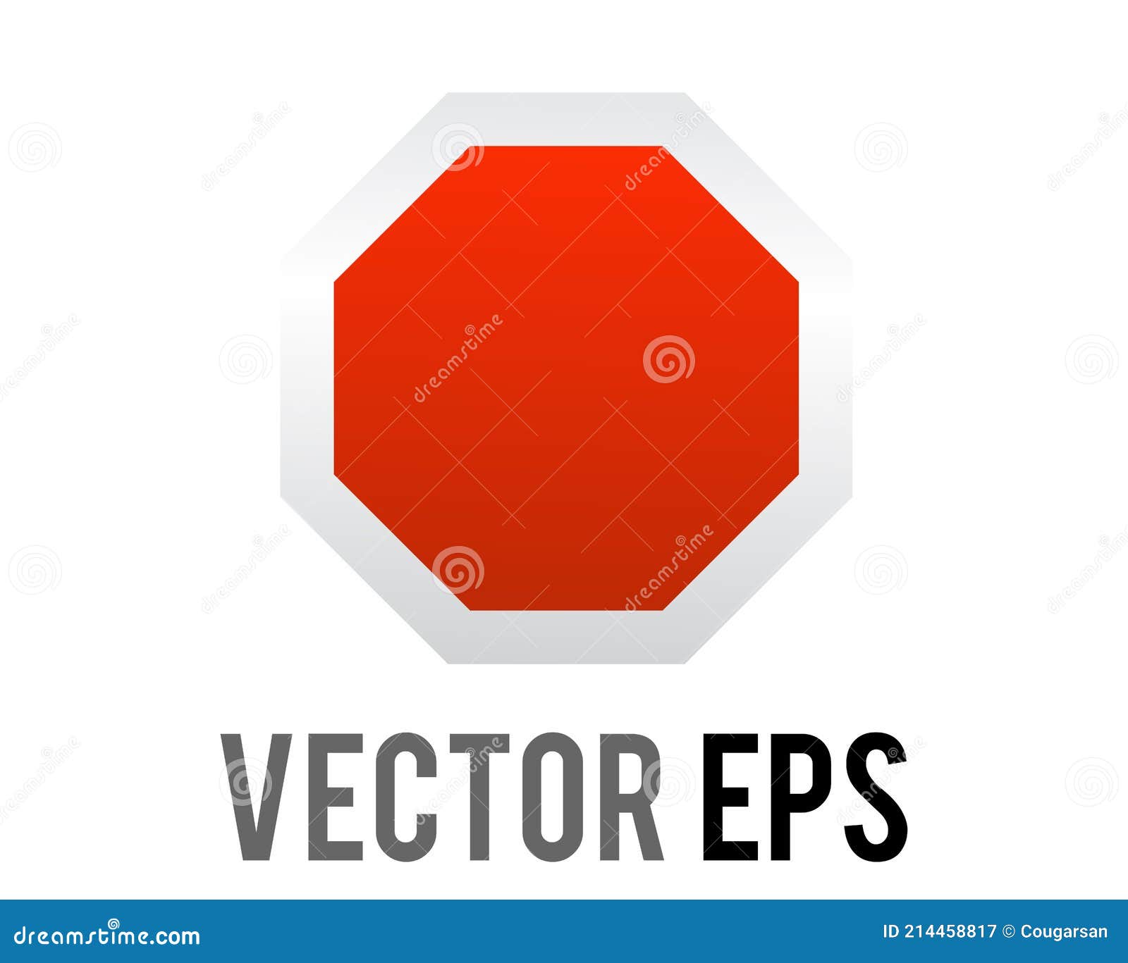Vector Gradient Red Octagonal Road Stop Warning Sign Icon Stock Vector ...