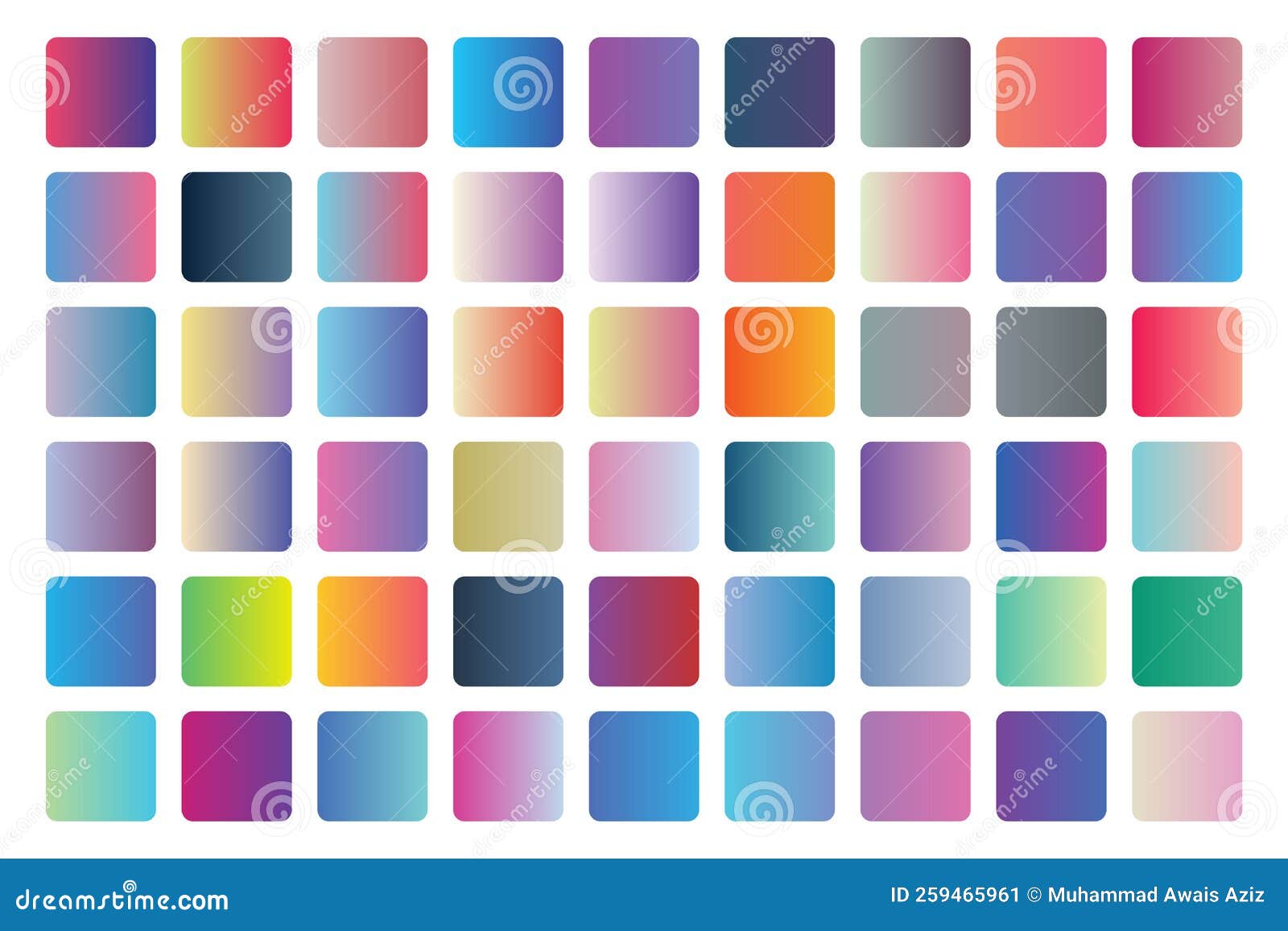 Vector Gradient Set. Multicolor Sphere Stock Illustration ...